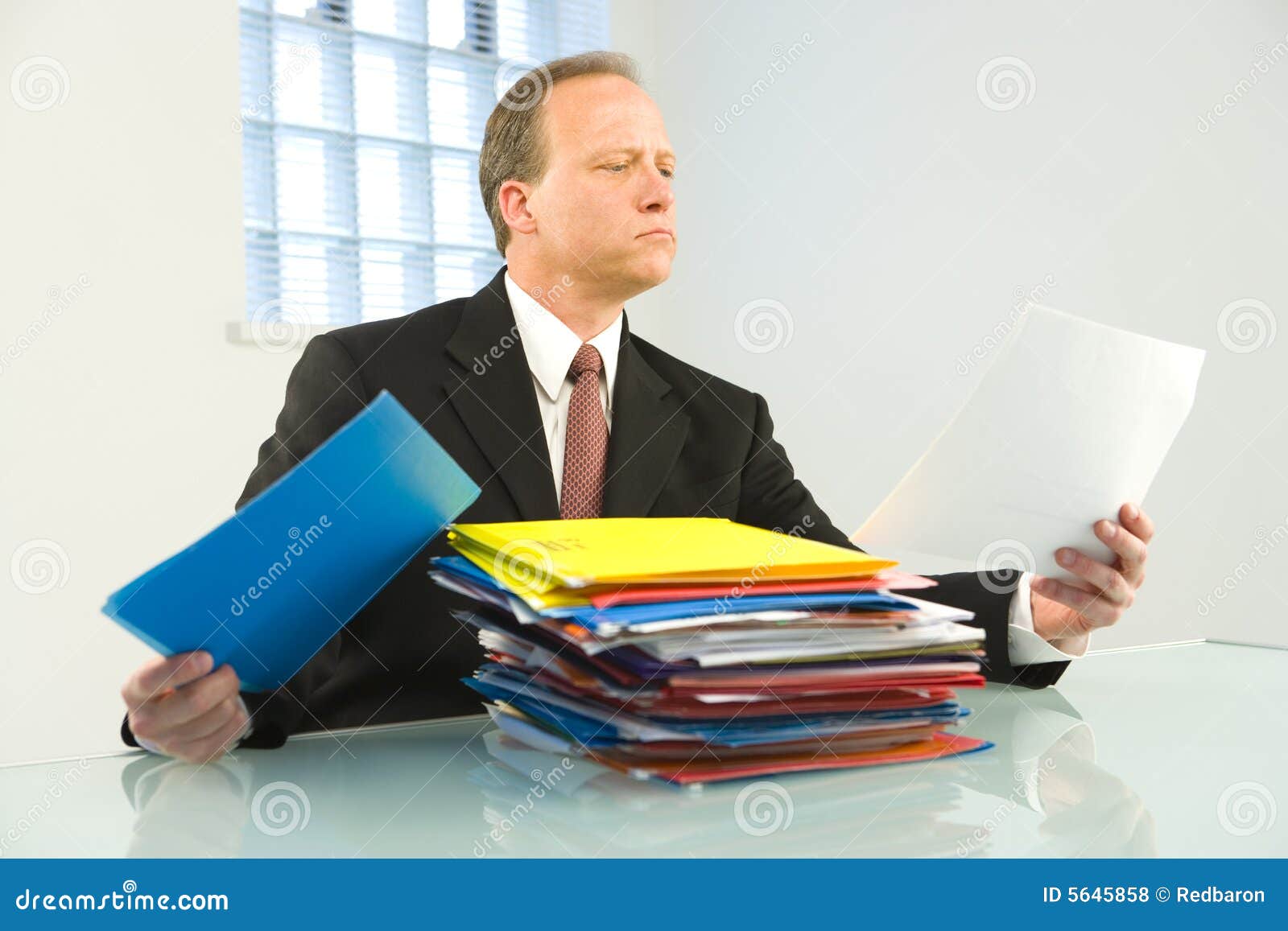Corporate Employee with Files Stock Photo - Image of staff, review: 5645858