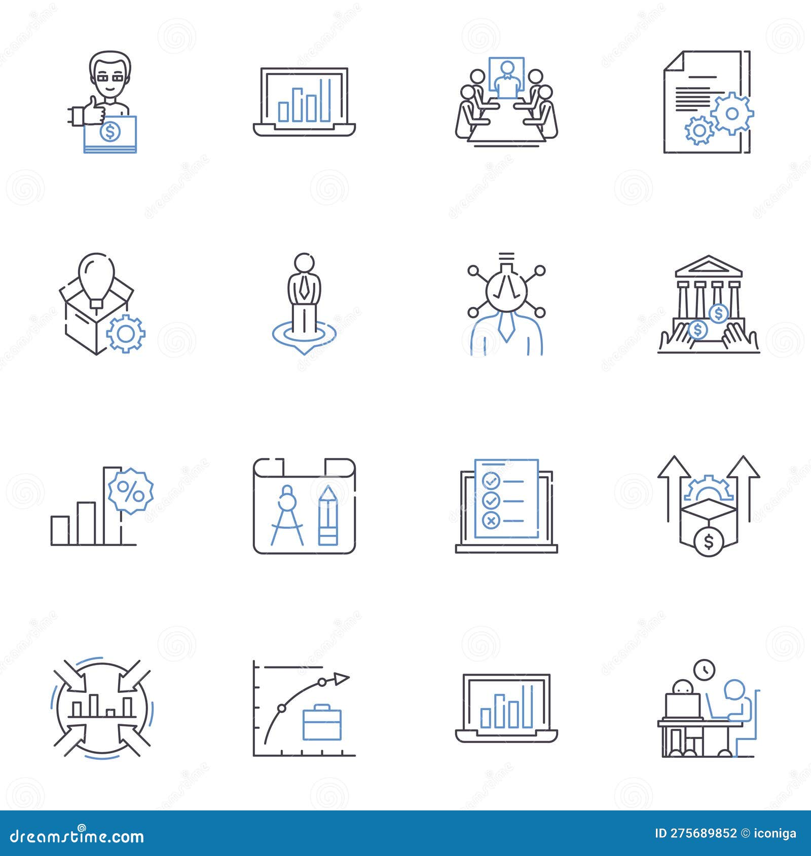 Corporate Ethos Line Icons Collection. Integrity, Responsibility ...