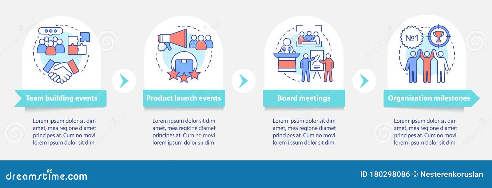 Corporate Event Management Services Vector Infographic Template. Team ...