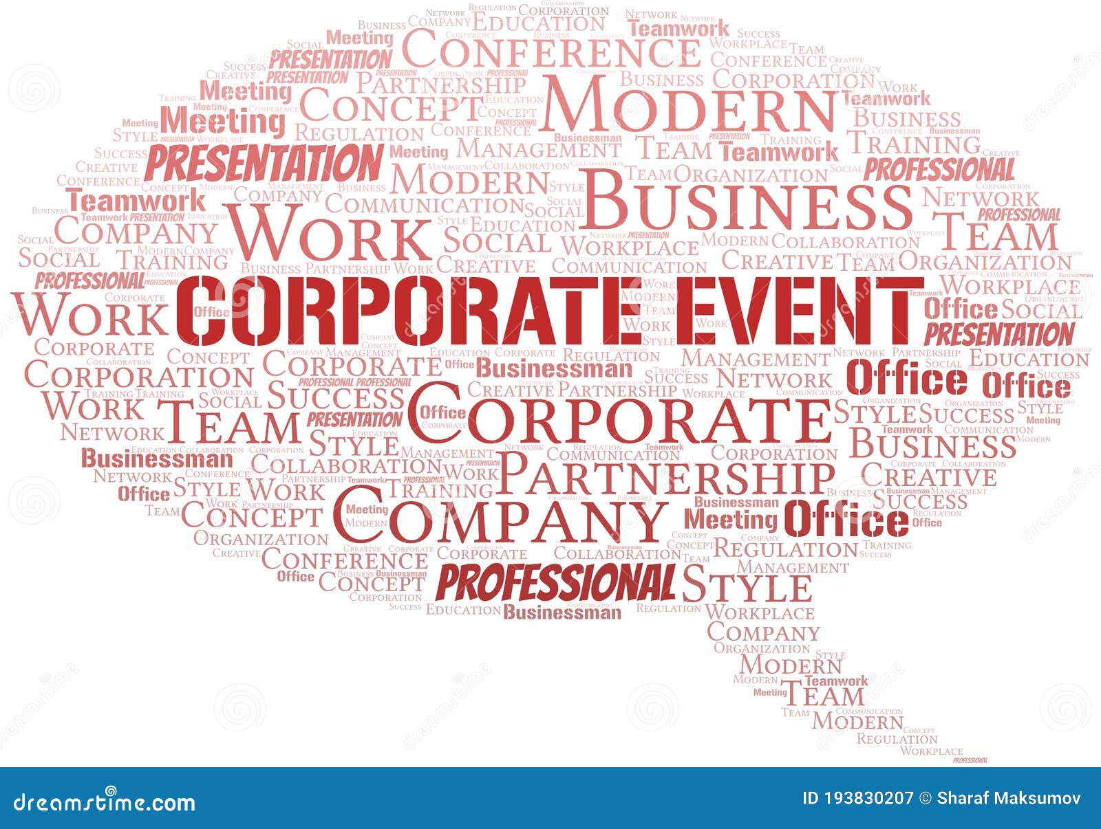 Corporate Event Vector Word Cloud, Made with Text only. Stock Vector ...