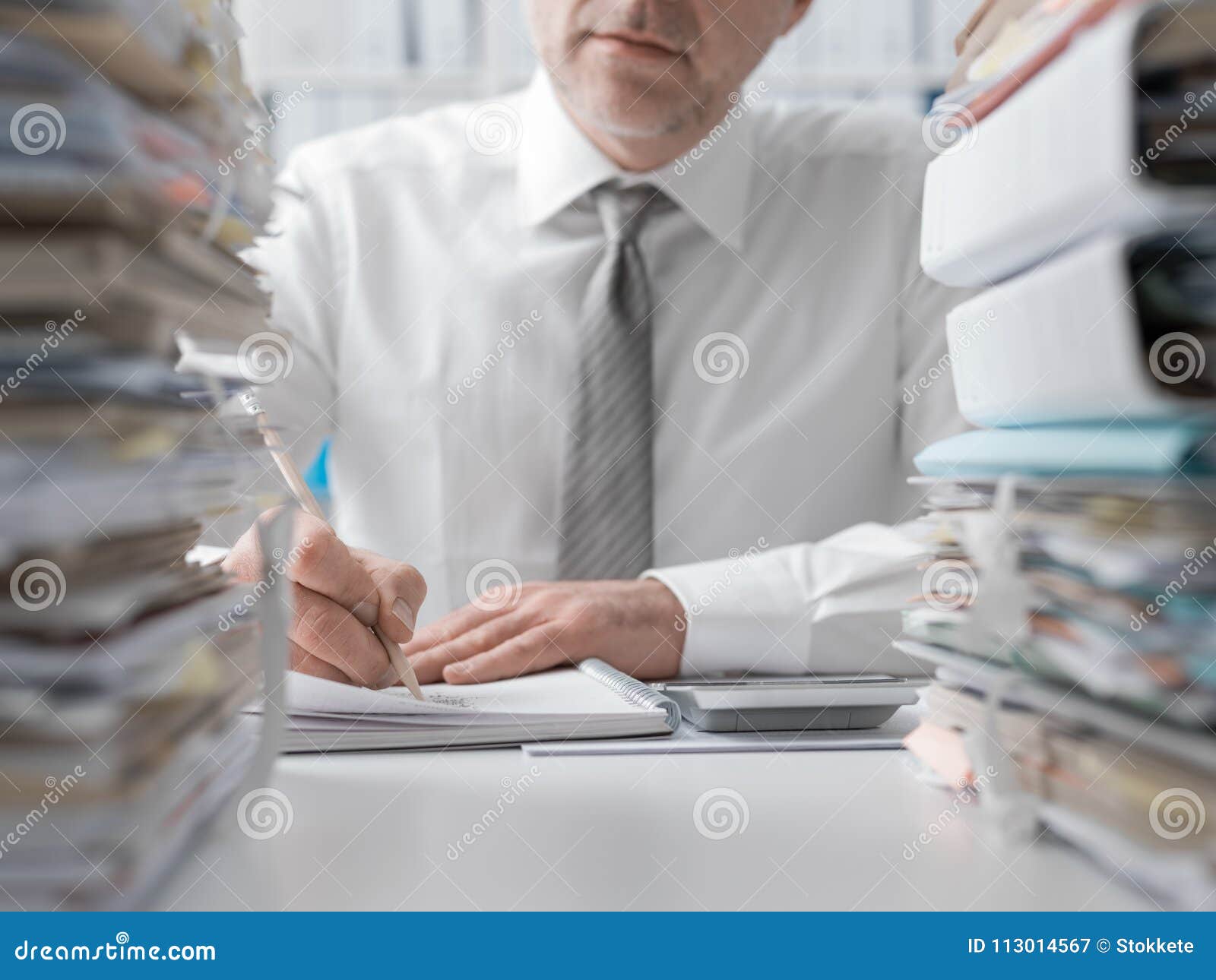 Manager Overloaded with Work Stock Image - Image of folders, corporate ...
