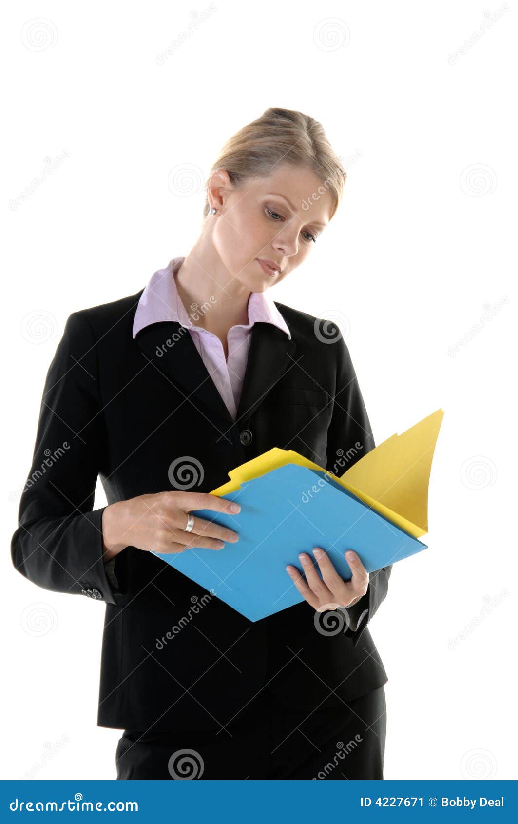 Corporate File Review stock image. Image of blond, isolated - 4227671