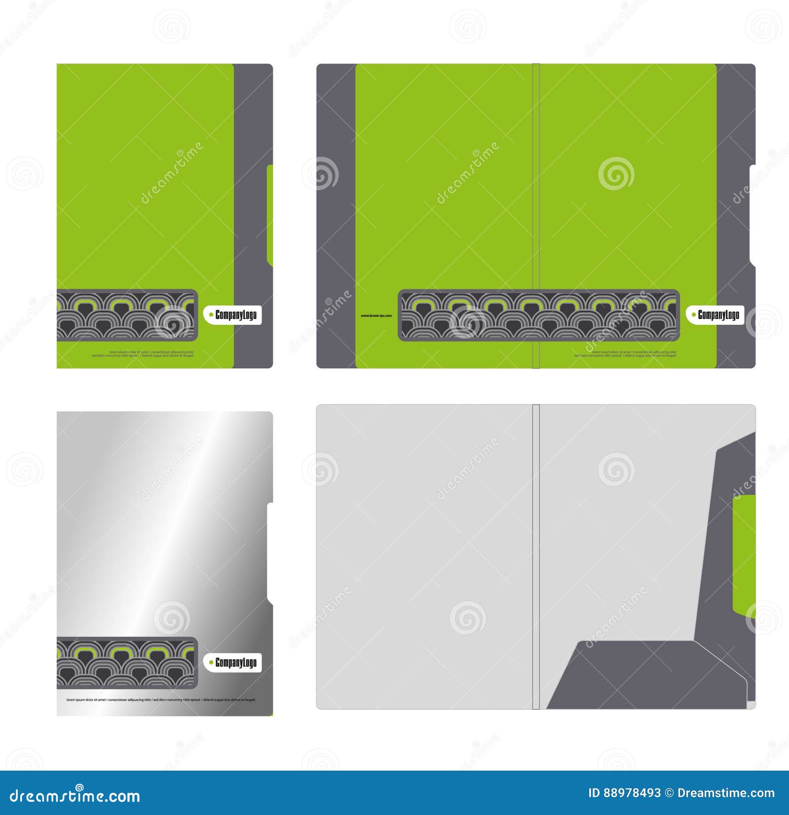 Corporate Folder, Cover Template and Cutting Stock Vector ...