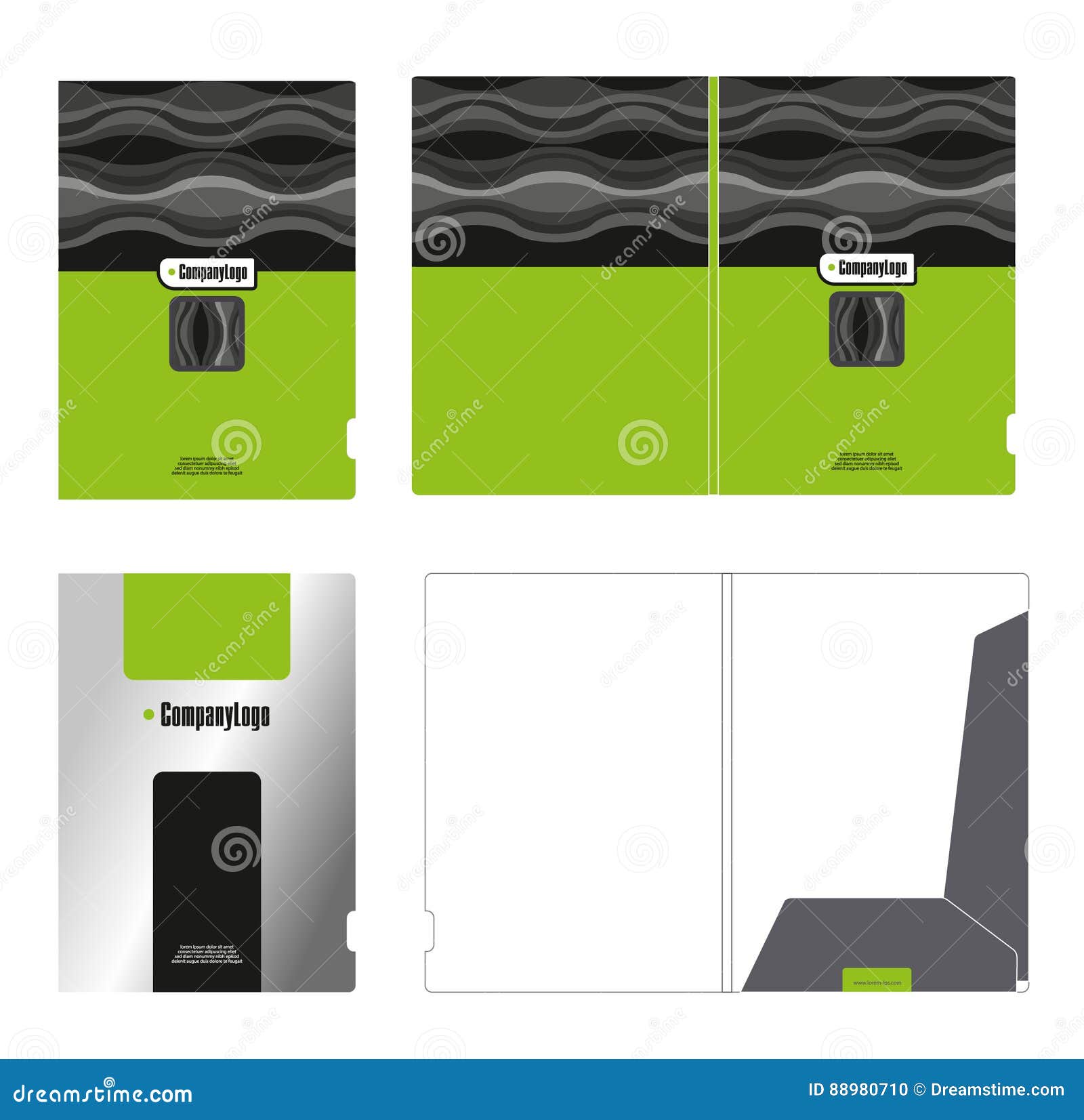 Corporate Folder, Cover Template and Cutting Stock Vector ...