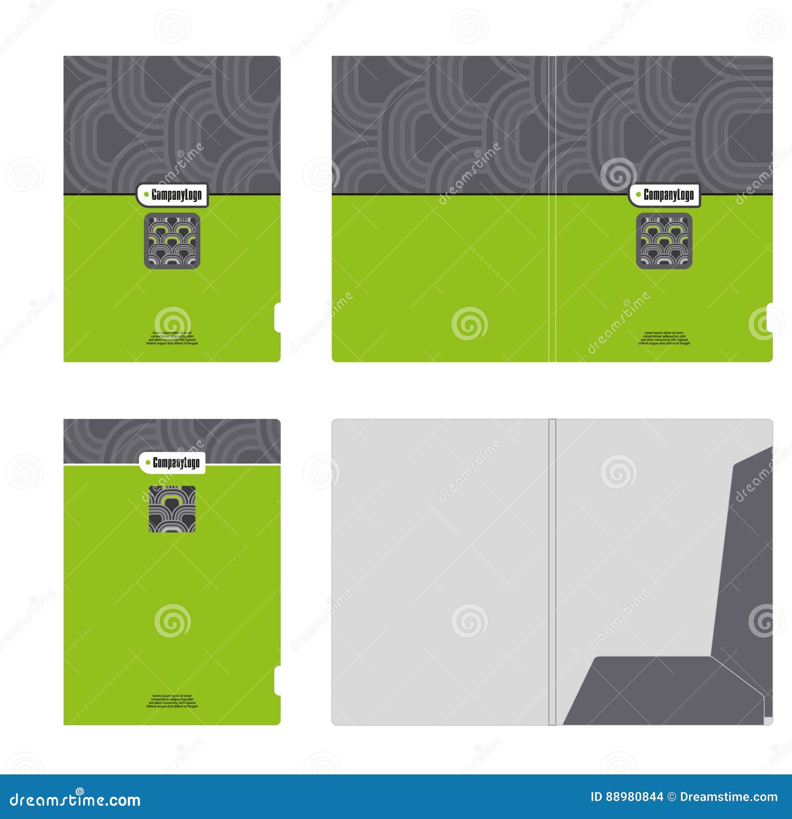 Corporate Folder, Cover Template and Cutting Stock Vector ...