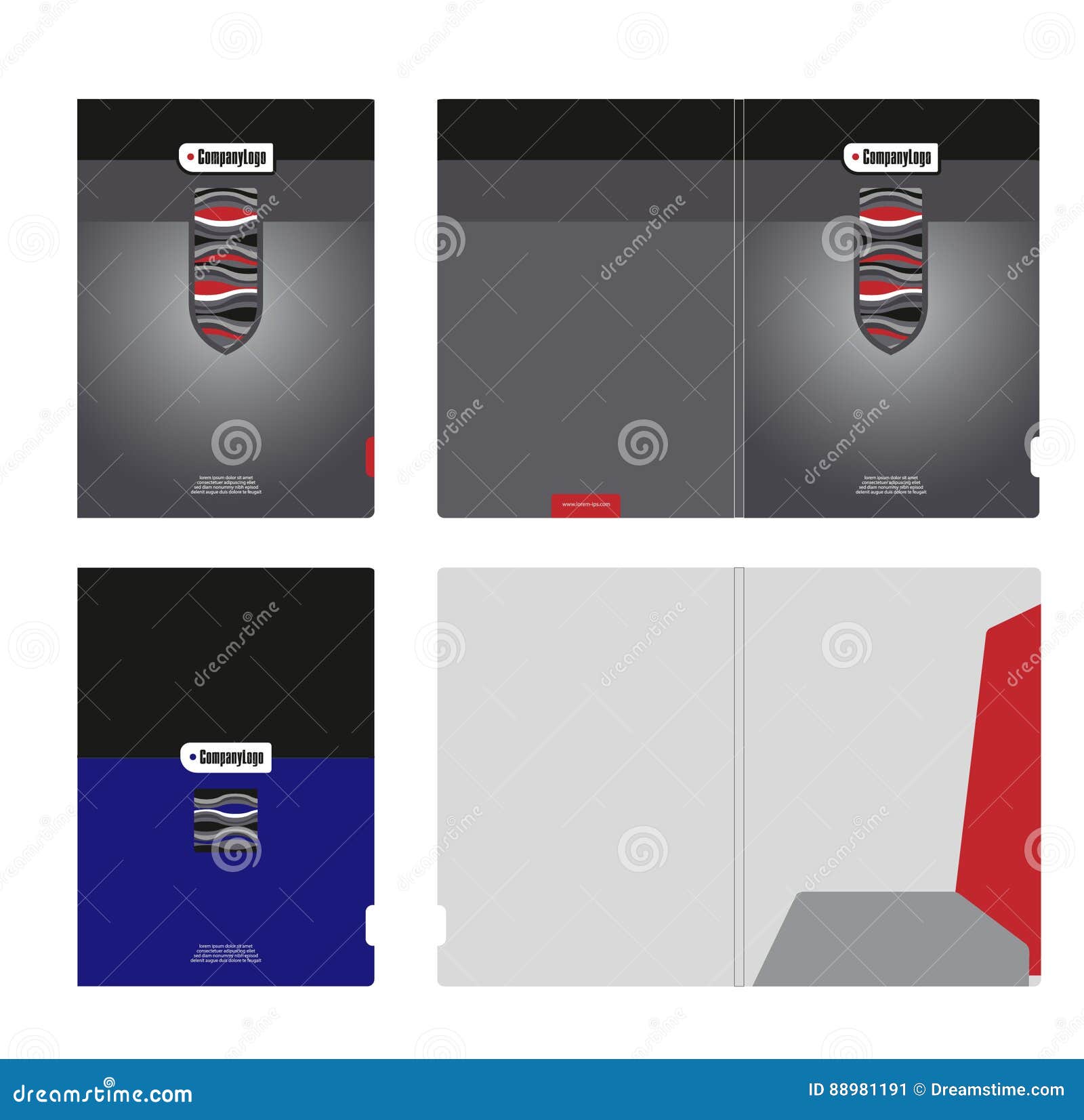 Corporate Folder, Cover Template and Cutting Stock Vector ...