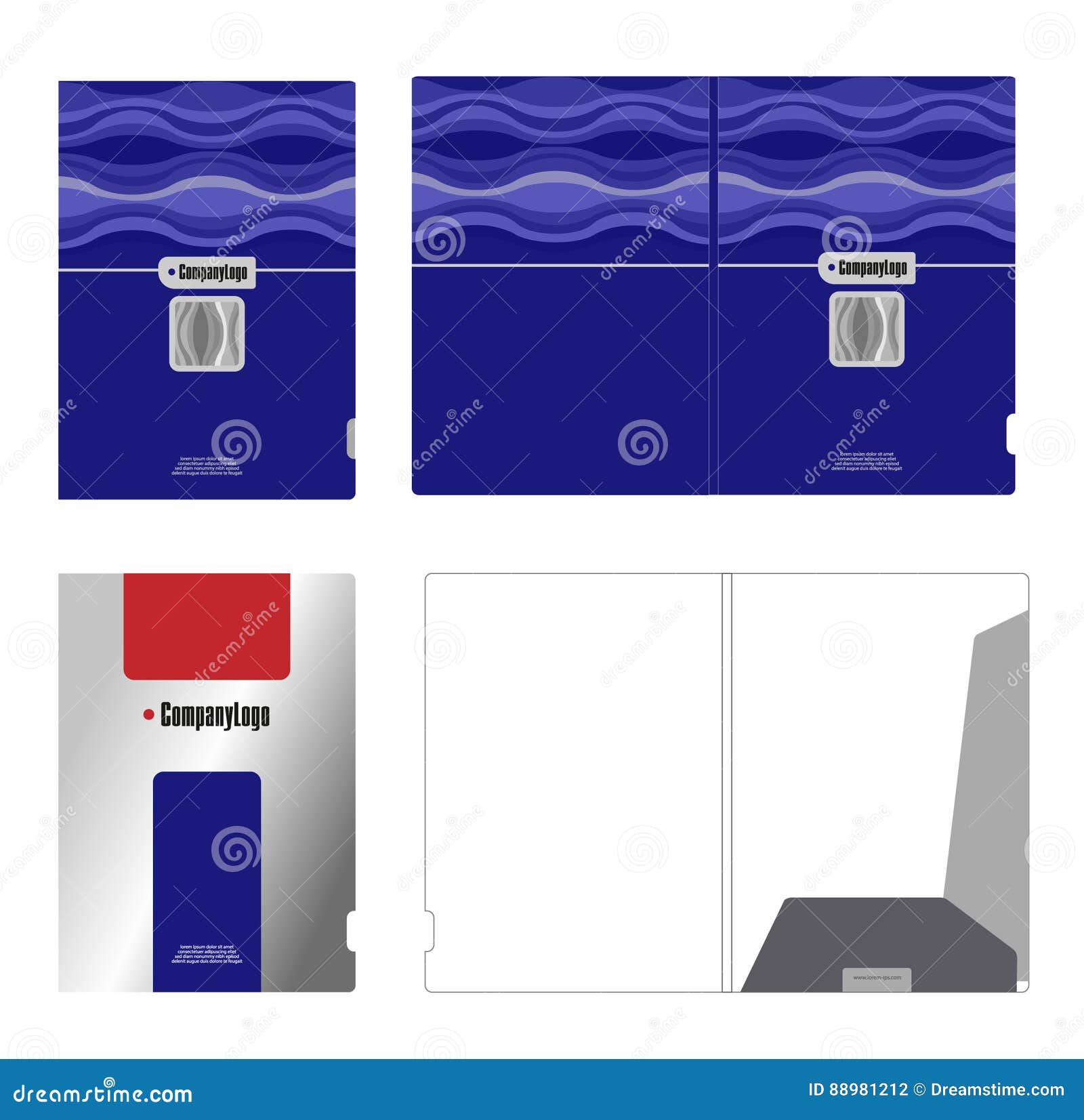 Corporate Folder, Cover Template and Cutting Stock Vector ...