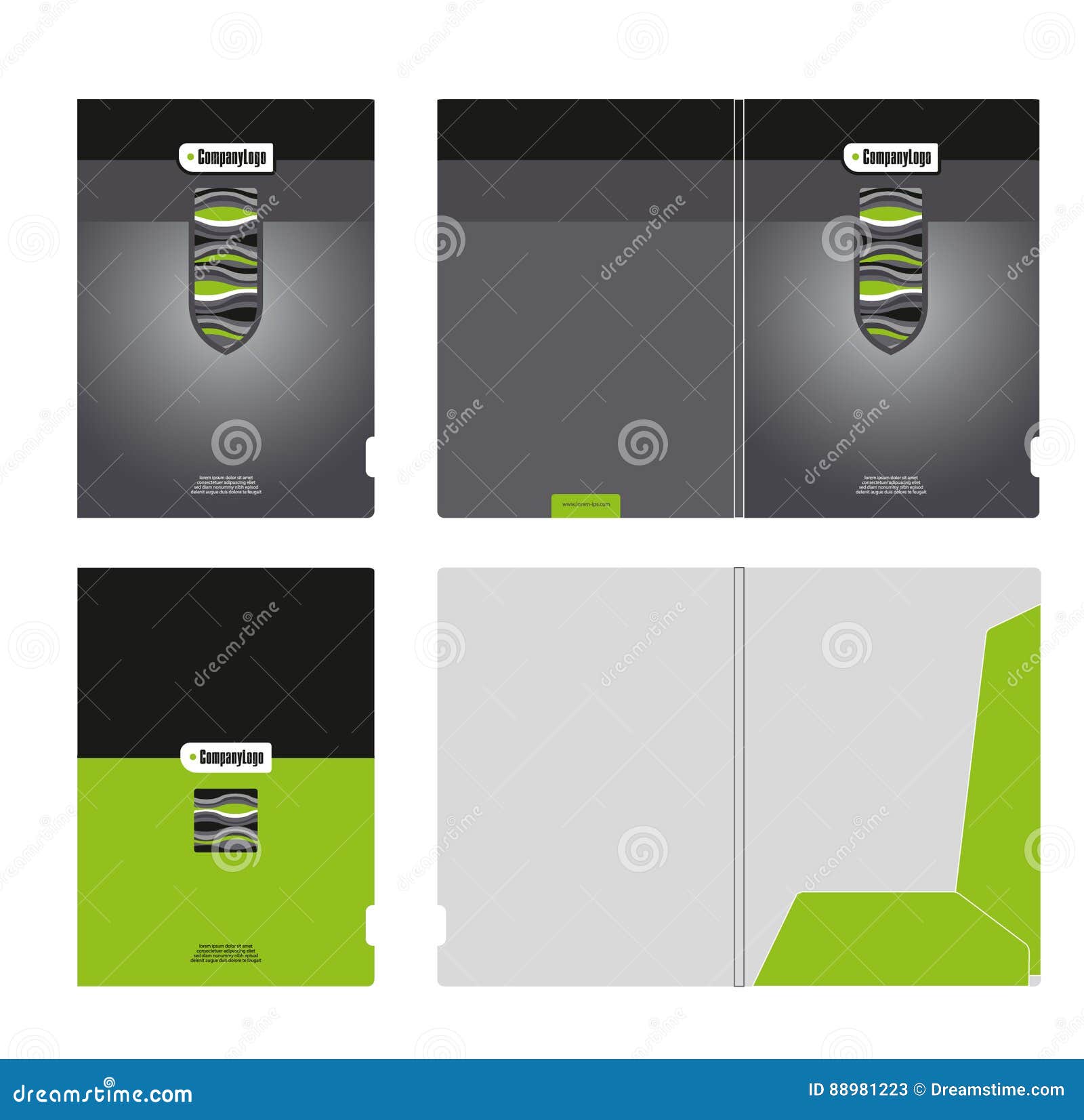 Corporate Folder, Cover Template and Cutting Stock Vector ...