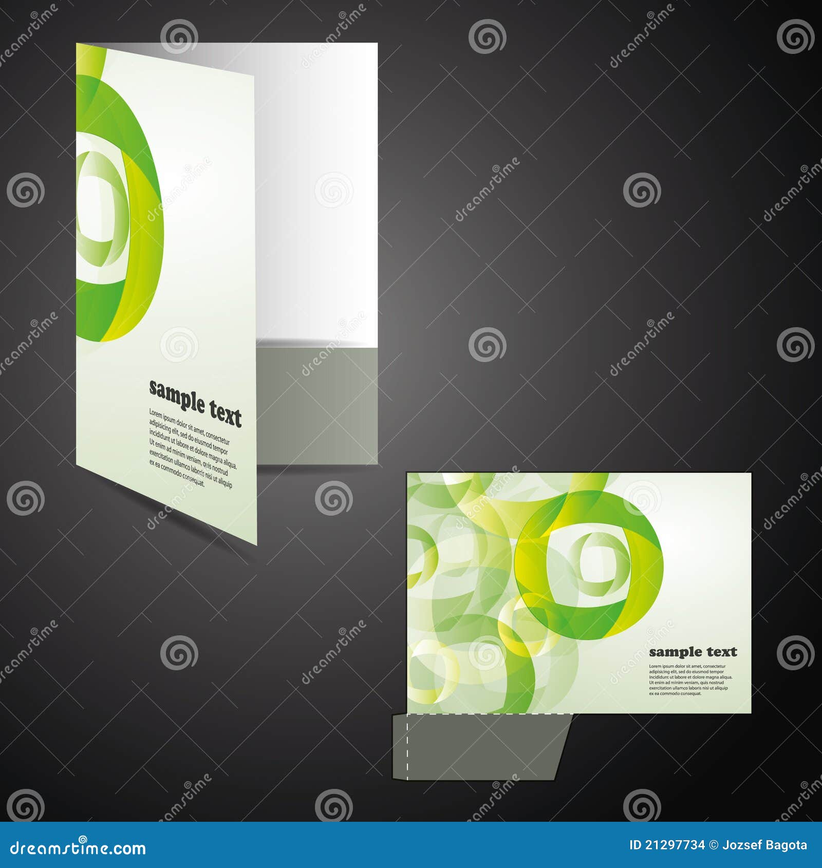 Corporate Folder with Die Cut Design Stock Vector - Illustration of ...