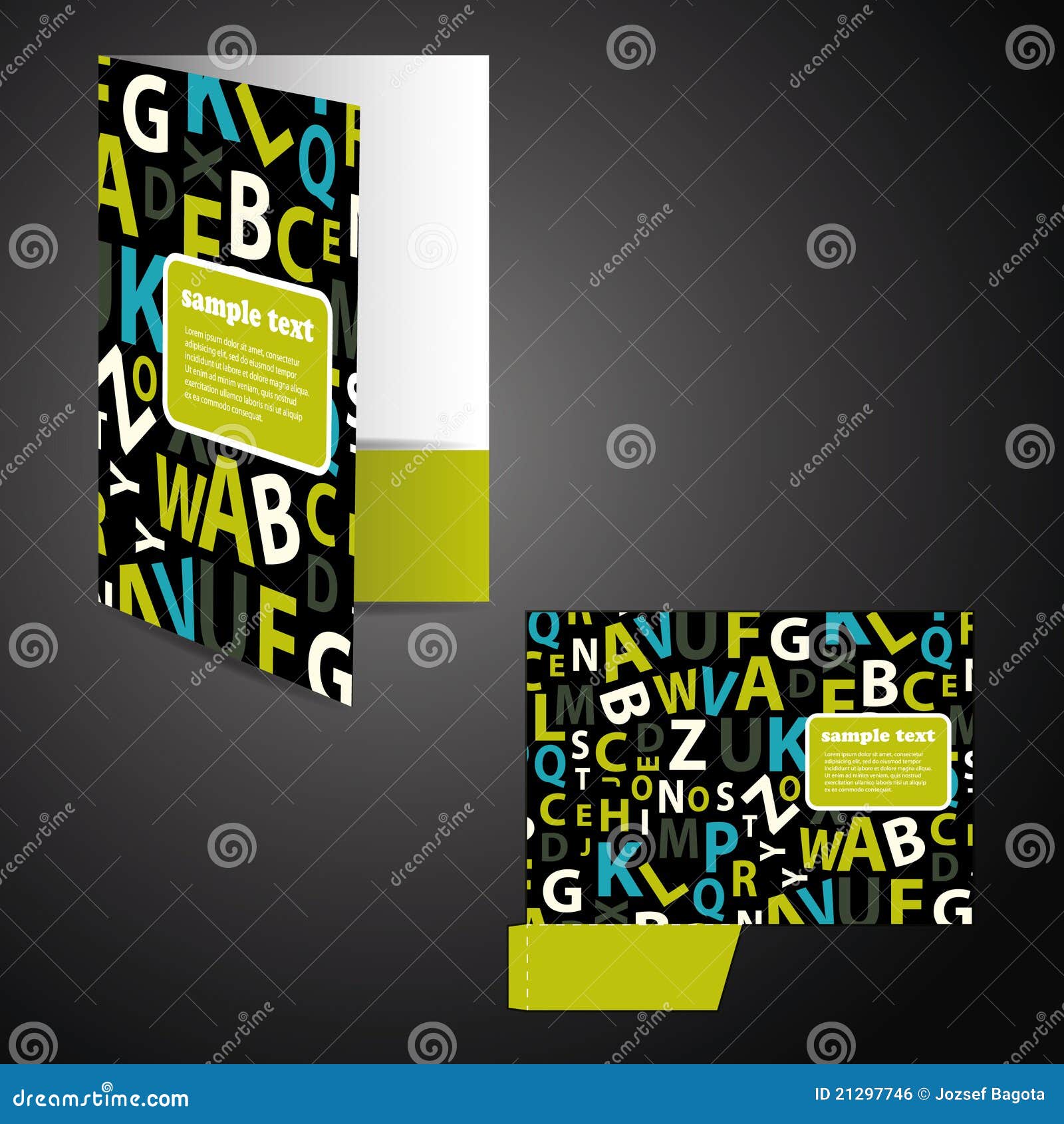 Corporate Folder with Die Cut Design Stock Vector - Illustration of ...