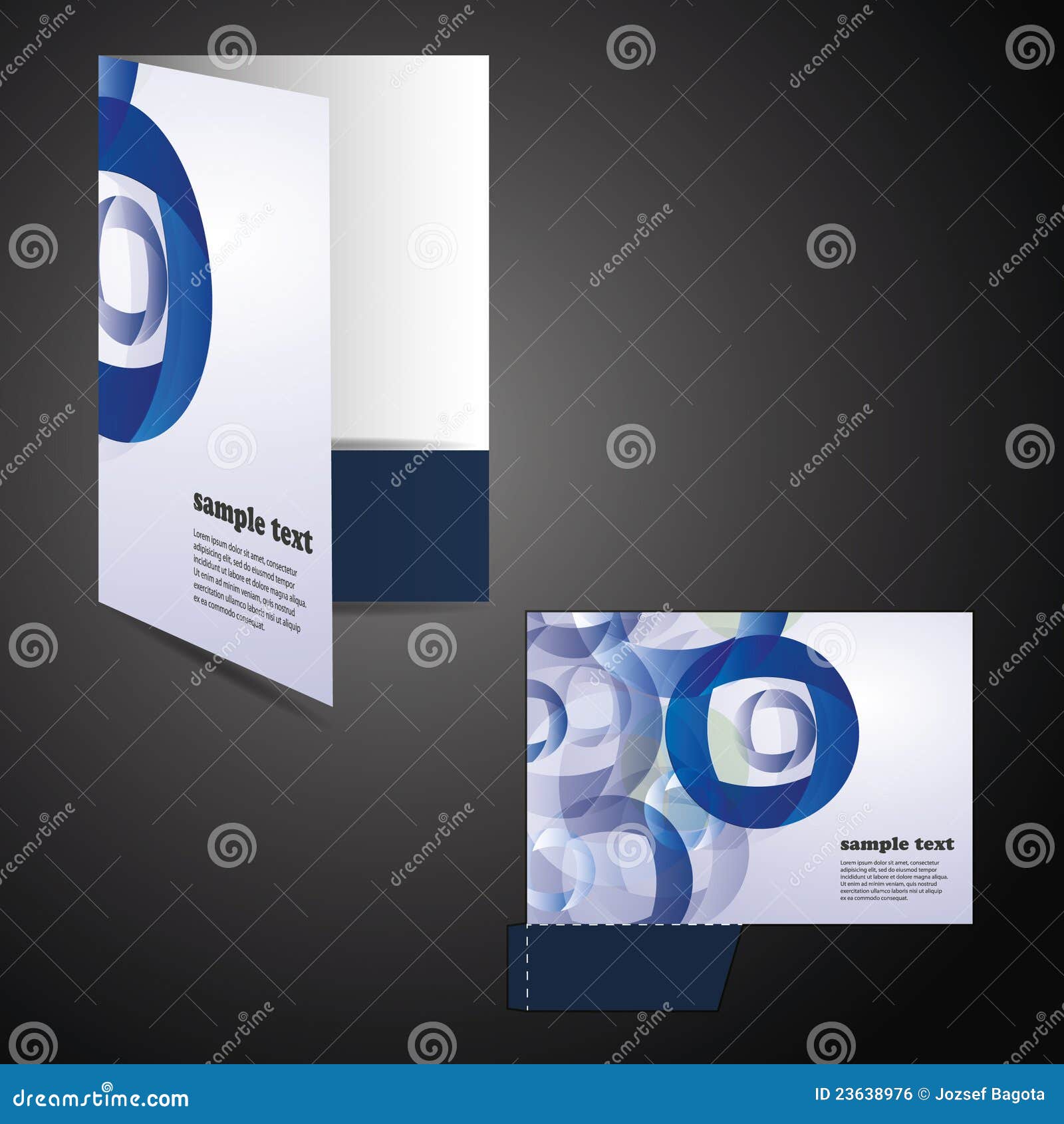 Corporate Folder with Die Cut Design Stock Vector - Illustration of ...