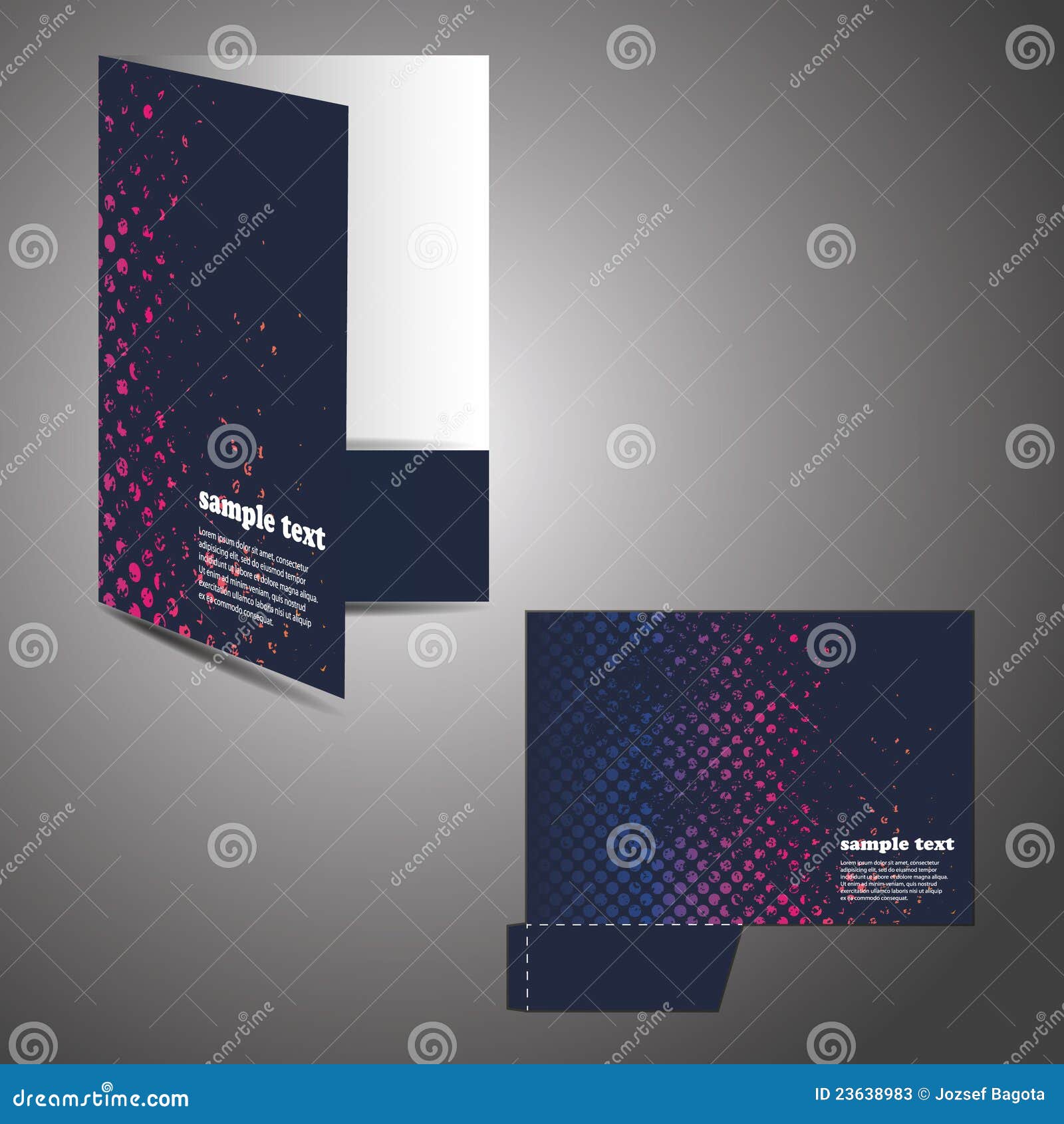 Corporate Folder with Die Cut Design Stock Vector - Illustration of ...