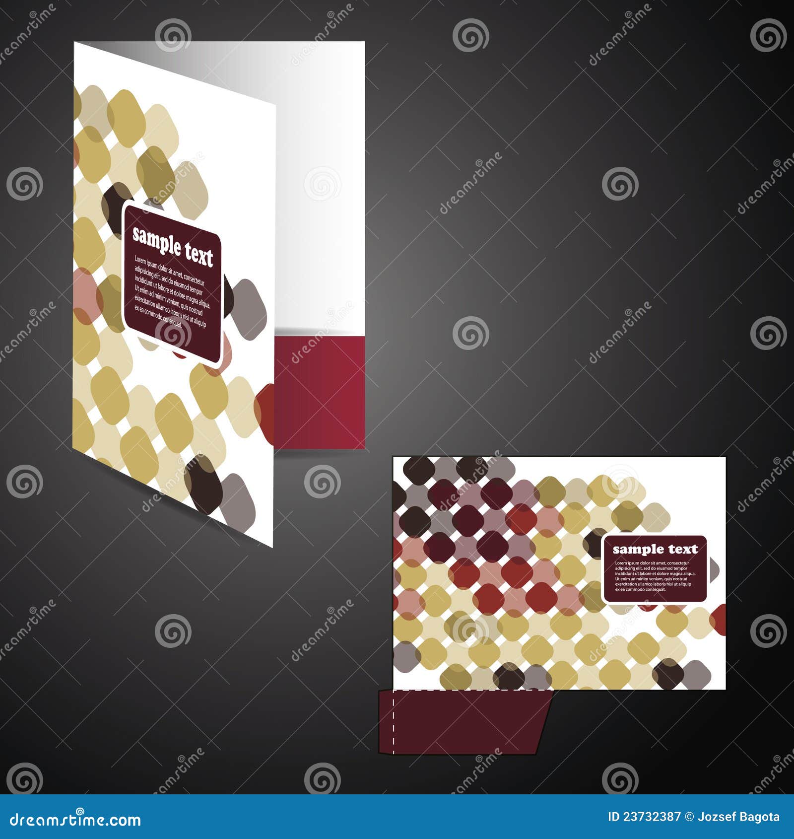 Corporate Folder with Die Cut Design Stock Vector - Illustration of ...