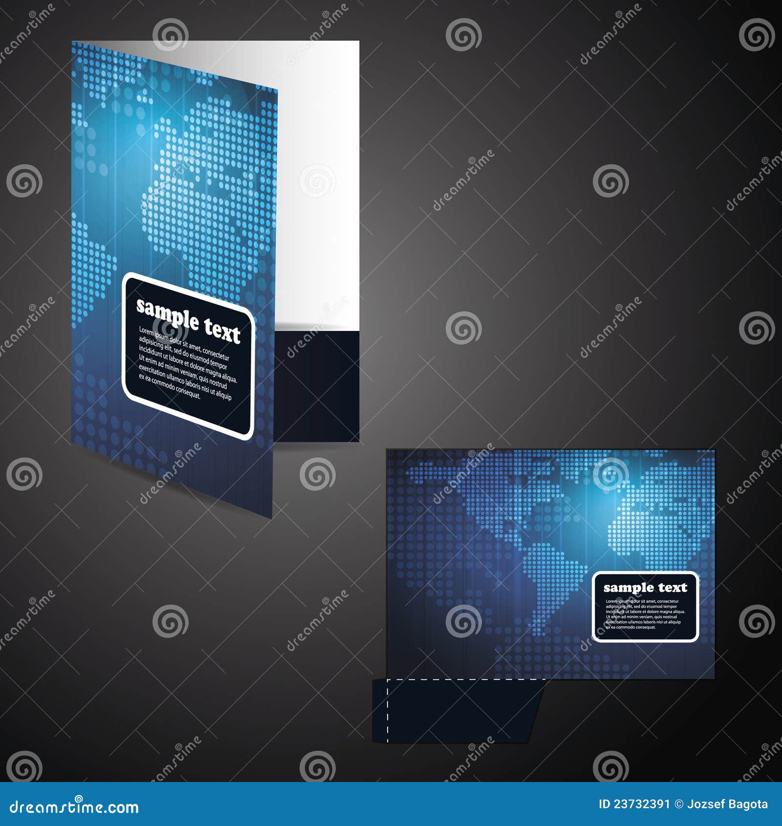 Corporate Folder with Die Cut Design Stock Vector - Illustration of ...
