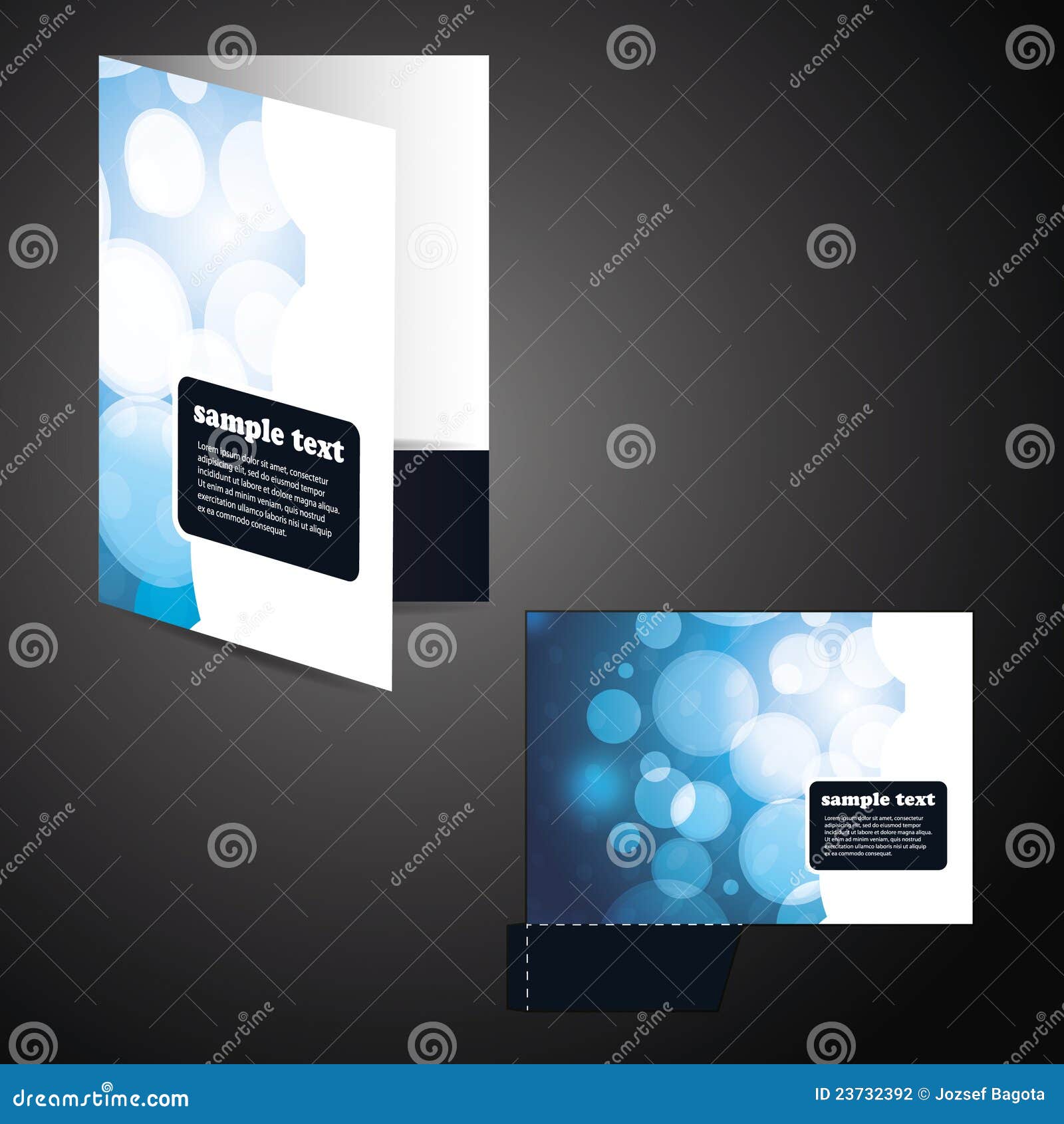 Corporate Folder with Die Cut Design Stock Vector - Illustration of ...