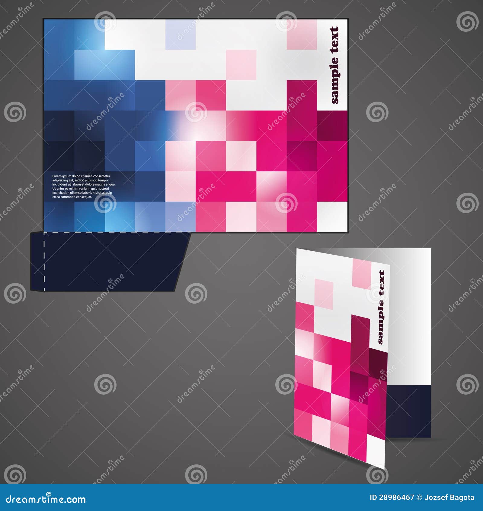 Corporate Folder with Die Cut Design Stock Vector - Illustration of ...