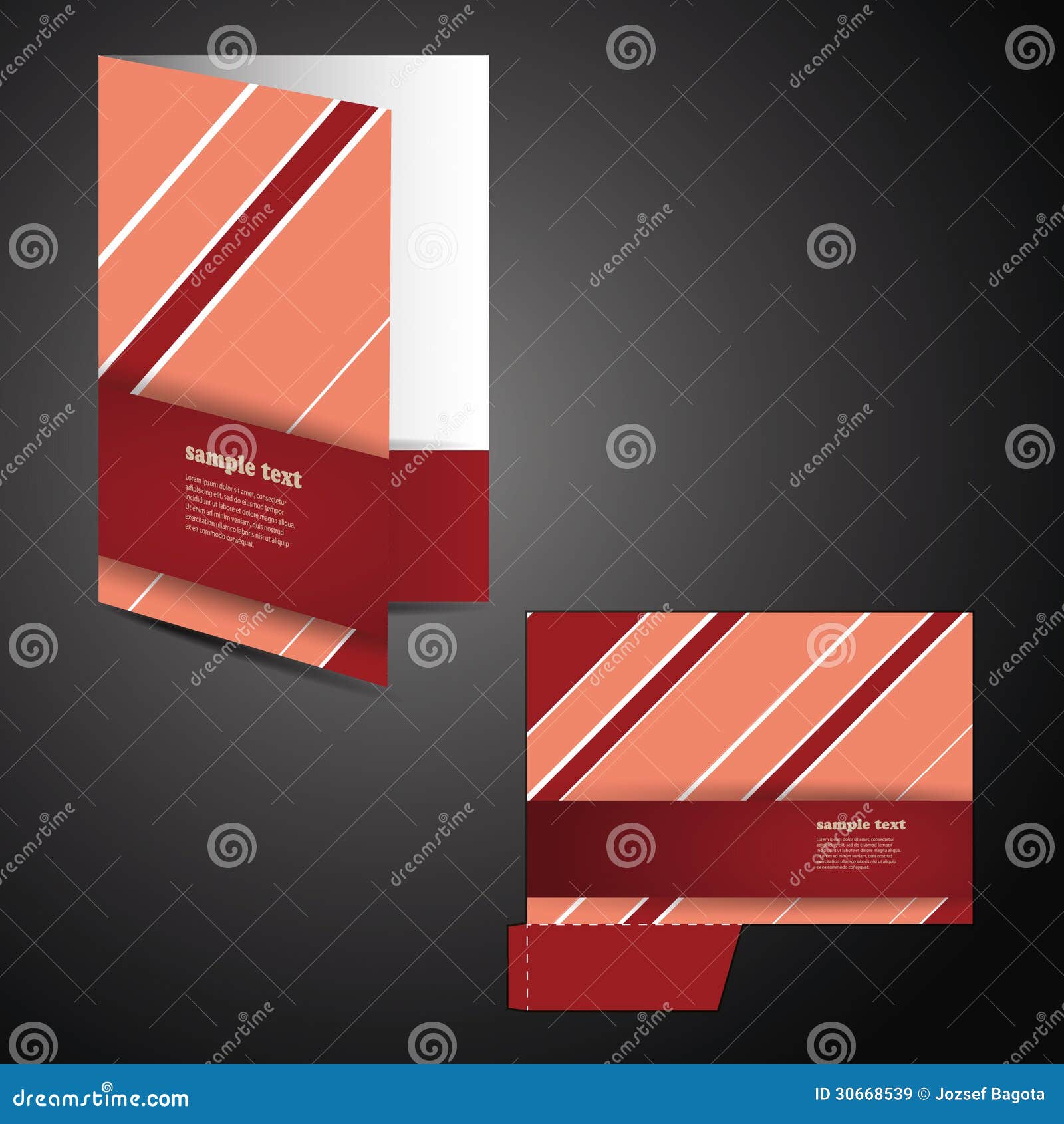 Corporate Folder with Die Cut Design Stock Vector - Illustration of ...