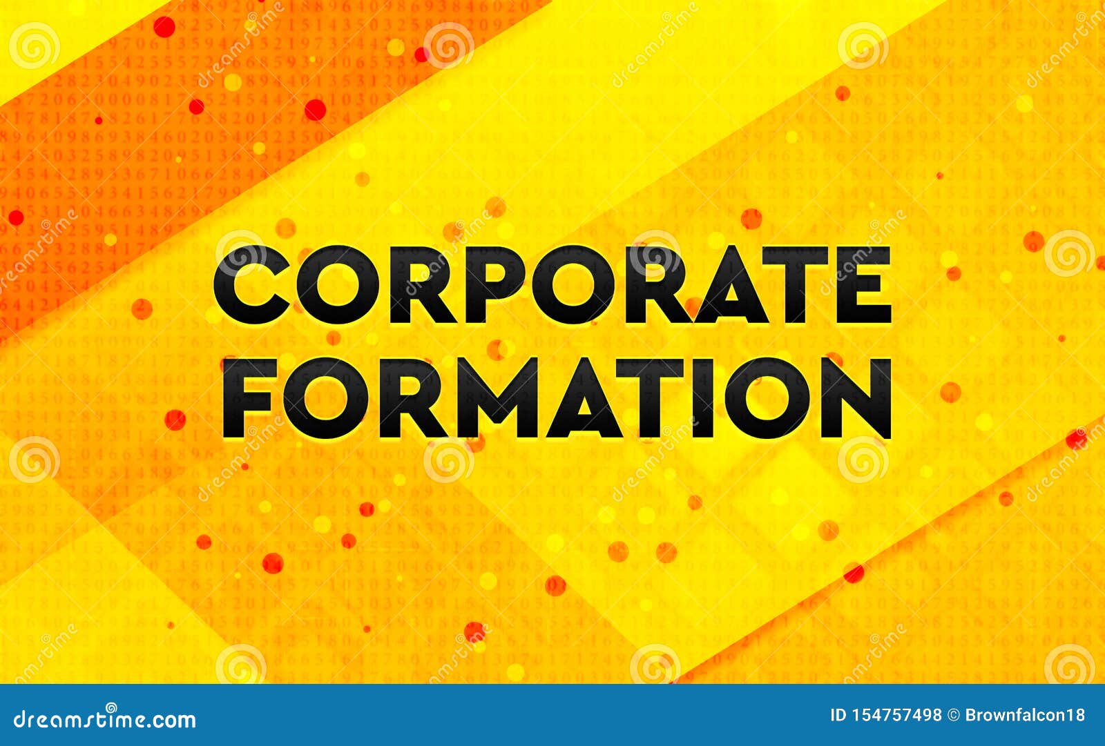 Corporate Formation Abstract Digital Banner Yellow Background Stock ...