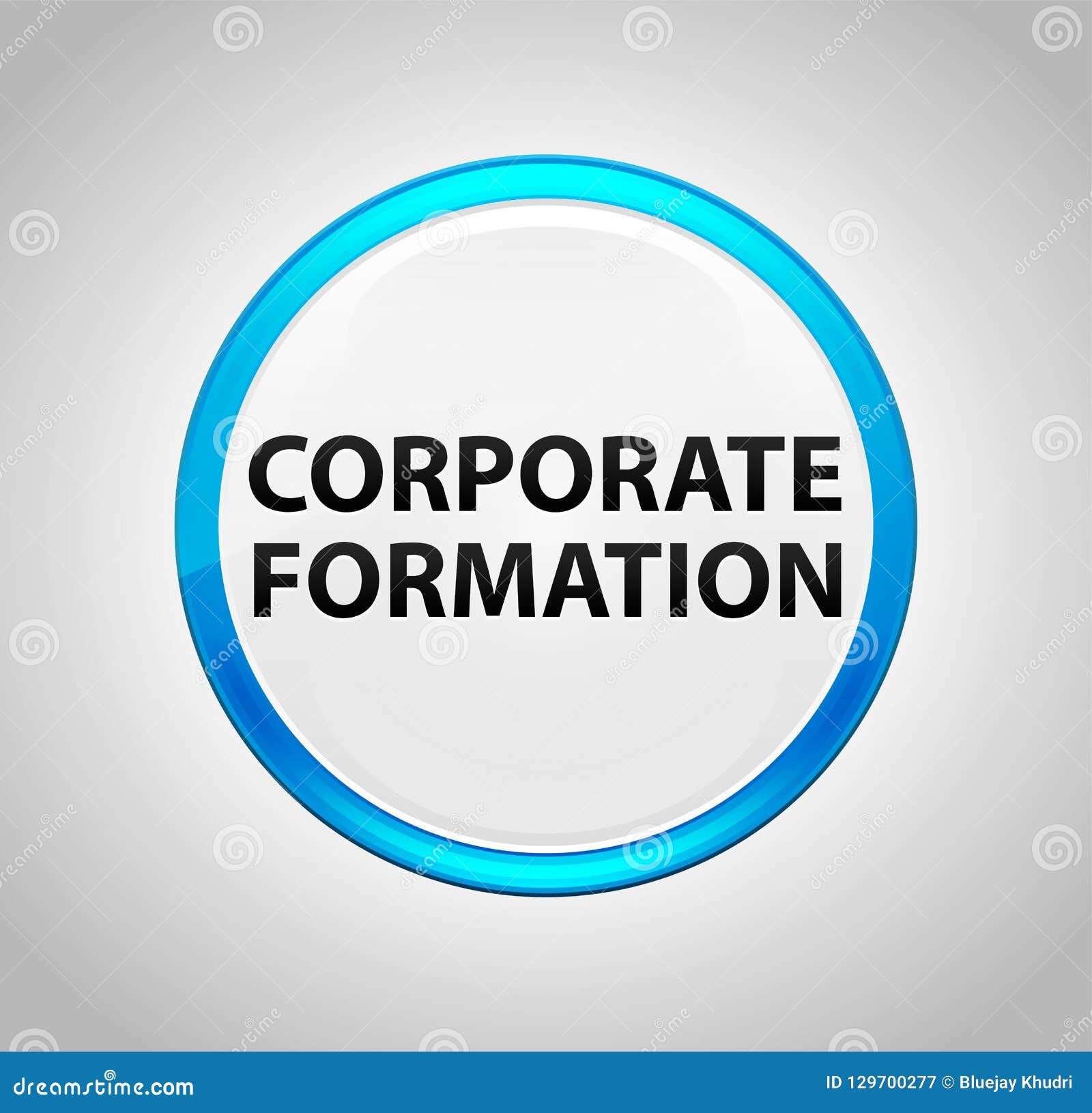 Corporate Formation Round Blue Push Button Stock Illustration ...