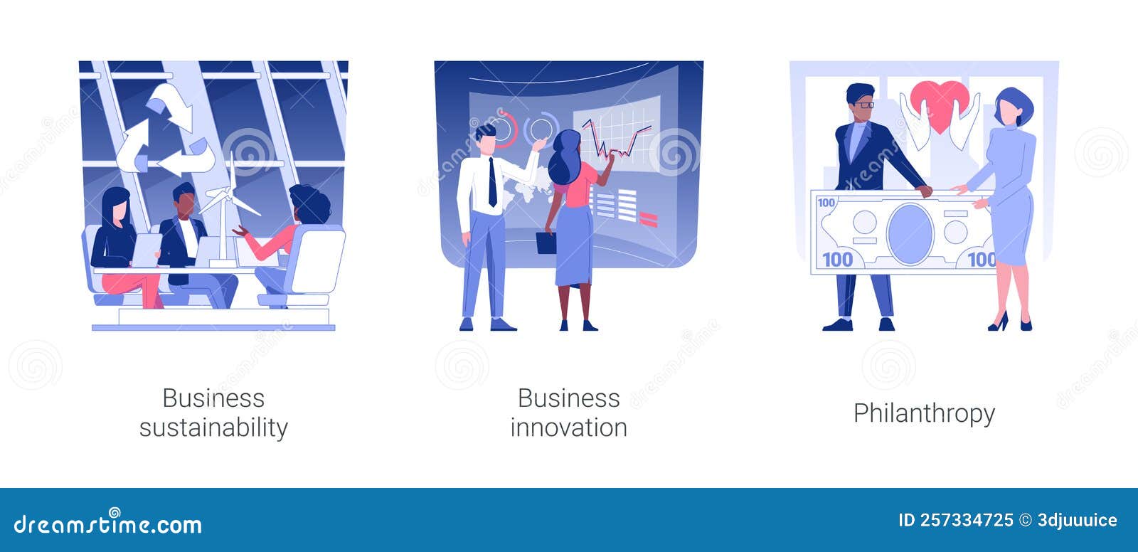 Corporate Goals and Values Isolated Concept Vector Illustrations. Stock ...