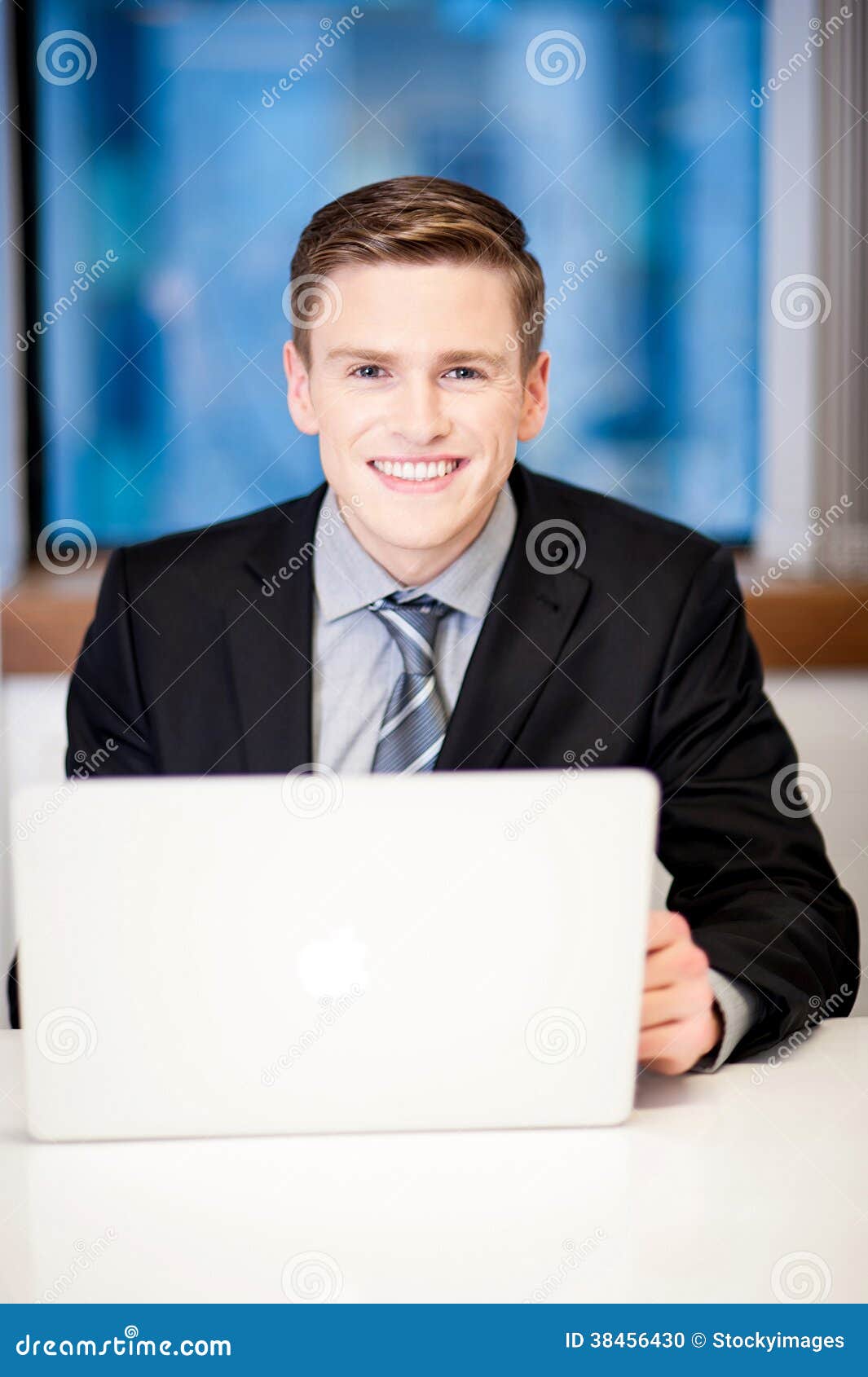 Corporate Guy Browsing in His Laptop Stock Photo - Image of handsome ...