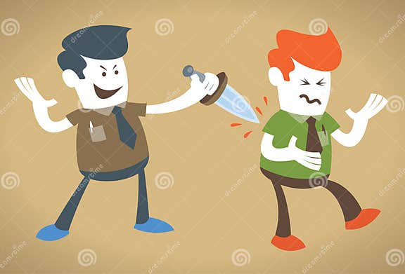 Corporate Guy Gets Stabbed in the Back Stock Vector - Illustration of ...