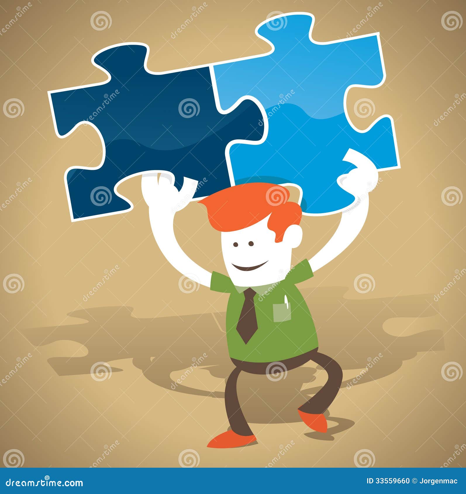 Corporate Guy Has the Solution To the Puzzle Stock Vector ...