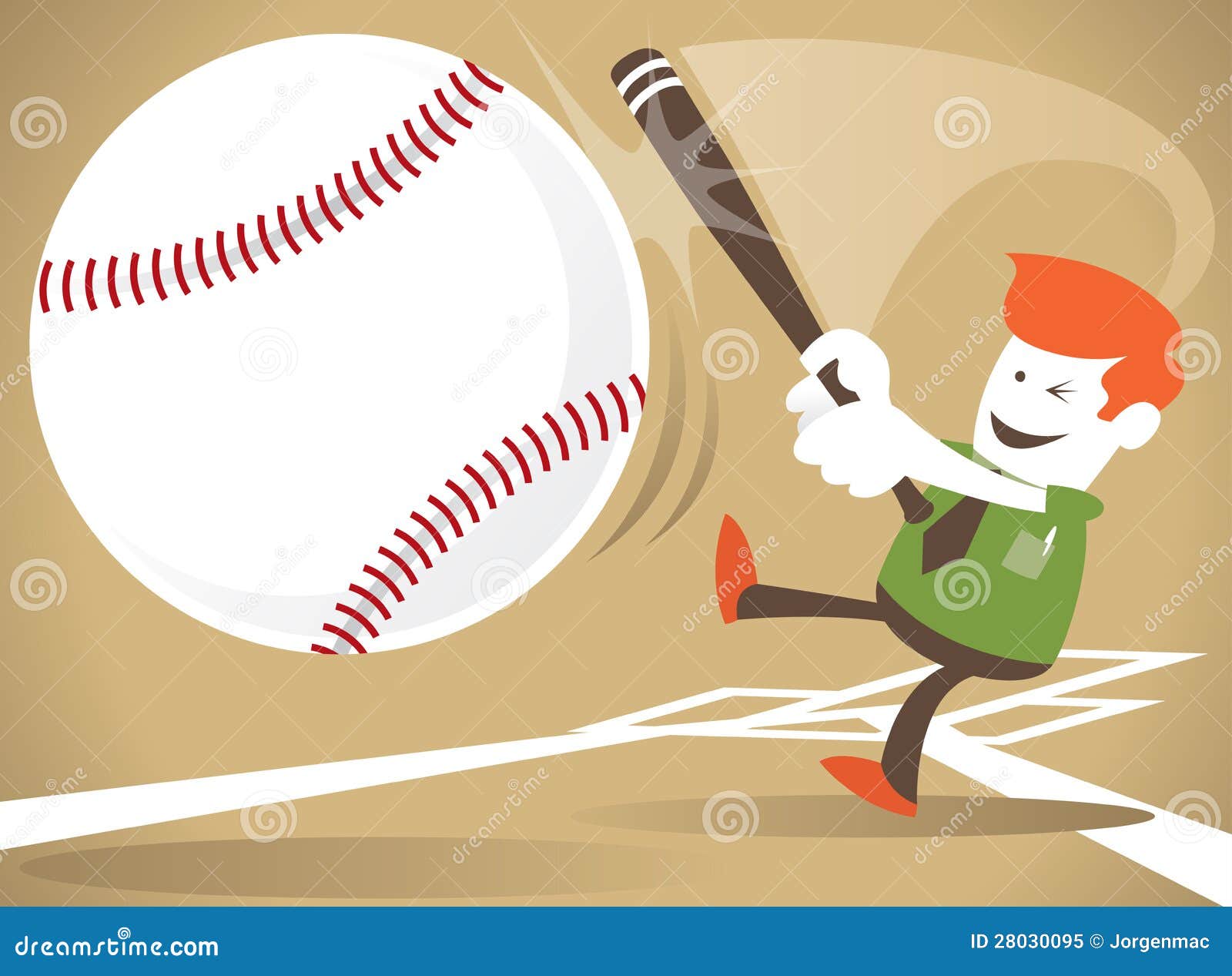 Corporate Guy Hits a Home Run Stock Vector - Illustration of home ...