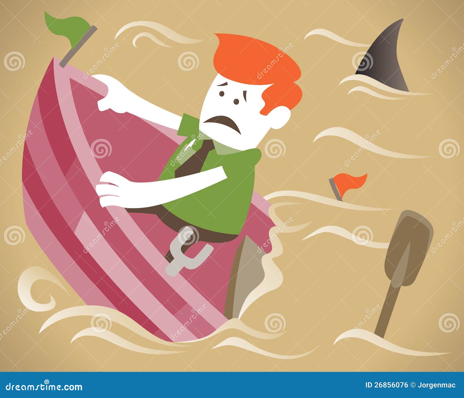 Corporate Guy Onboard His Sinking Ship Stock Vector - Illustration of ...