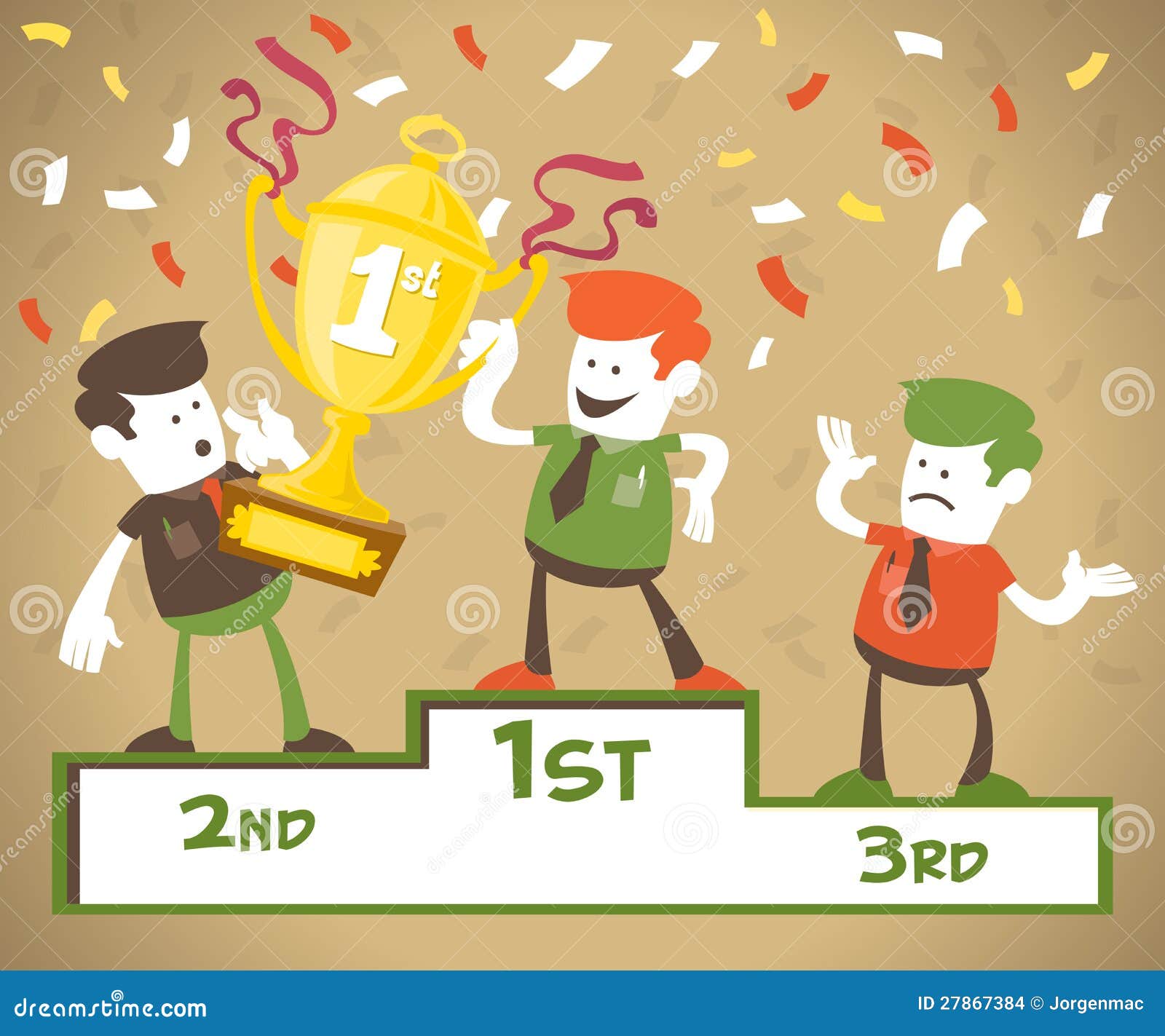 Corporate Guy is Wins First Prize. Stock Vector - Illustration of ...