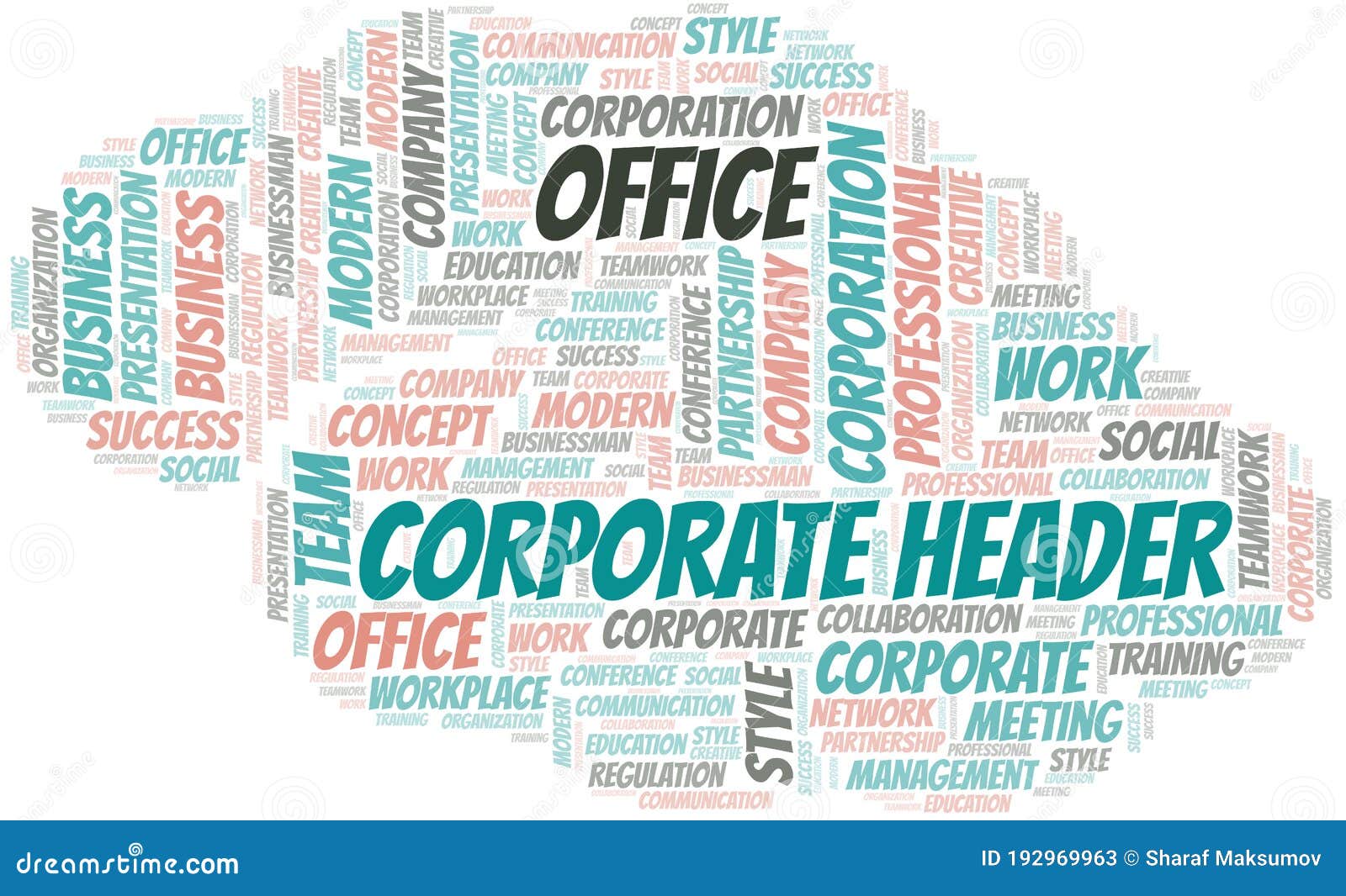 Corporate Header Vector Word Cloud Made With Text Only Stock Vector