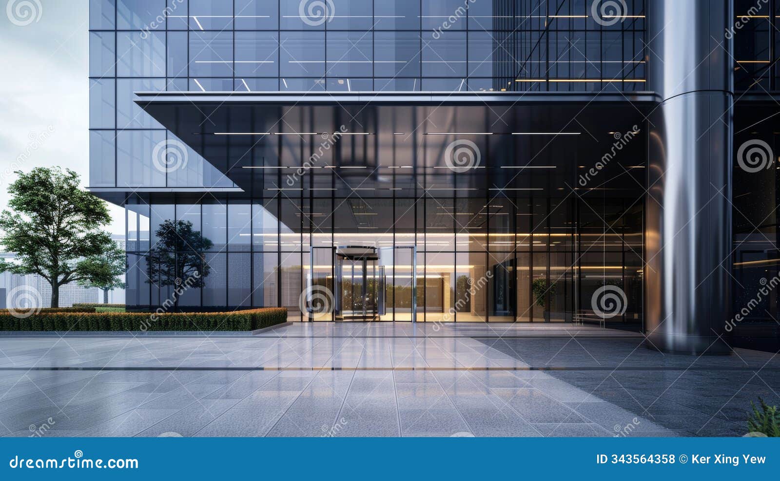 Corporate Headquarters with Impressive Facade and Signage Stock ...