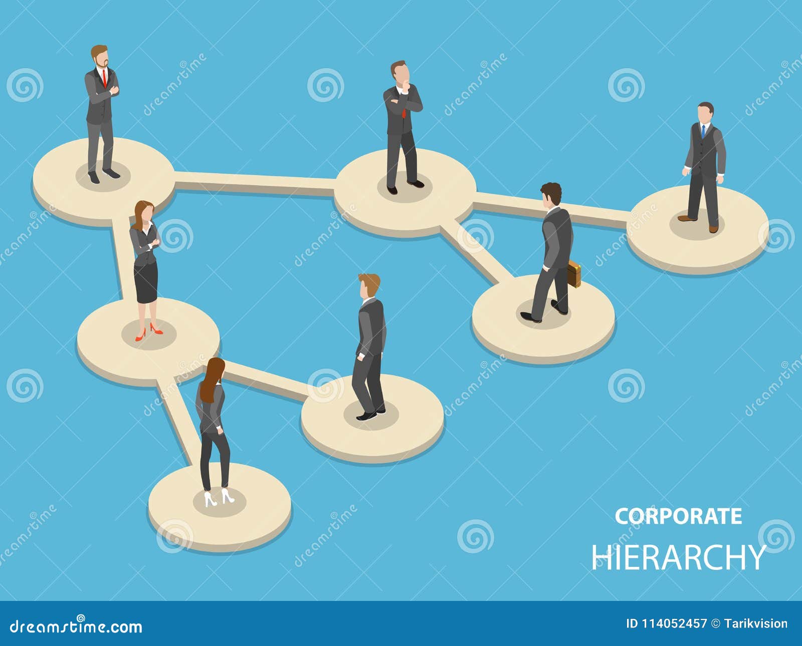 Corporate Hierarchy Chart Business Man Cartoon Vector | CartoonDealer ...
