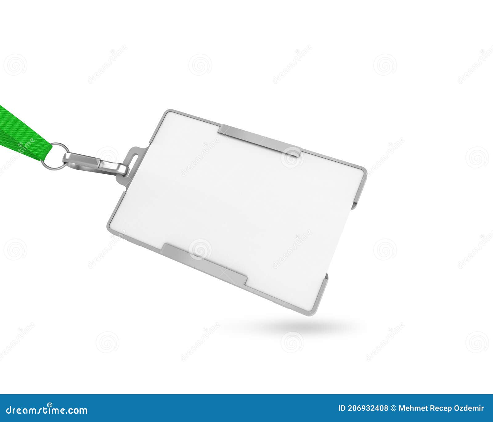 Corporate Horizontal ID Card with Stripe Perspective View Stock Photo ...