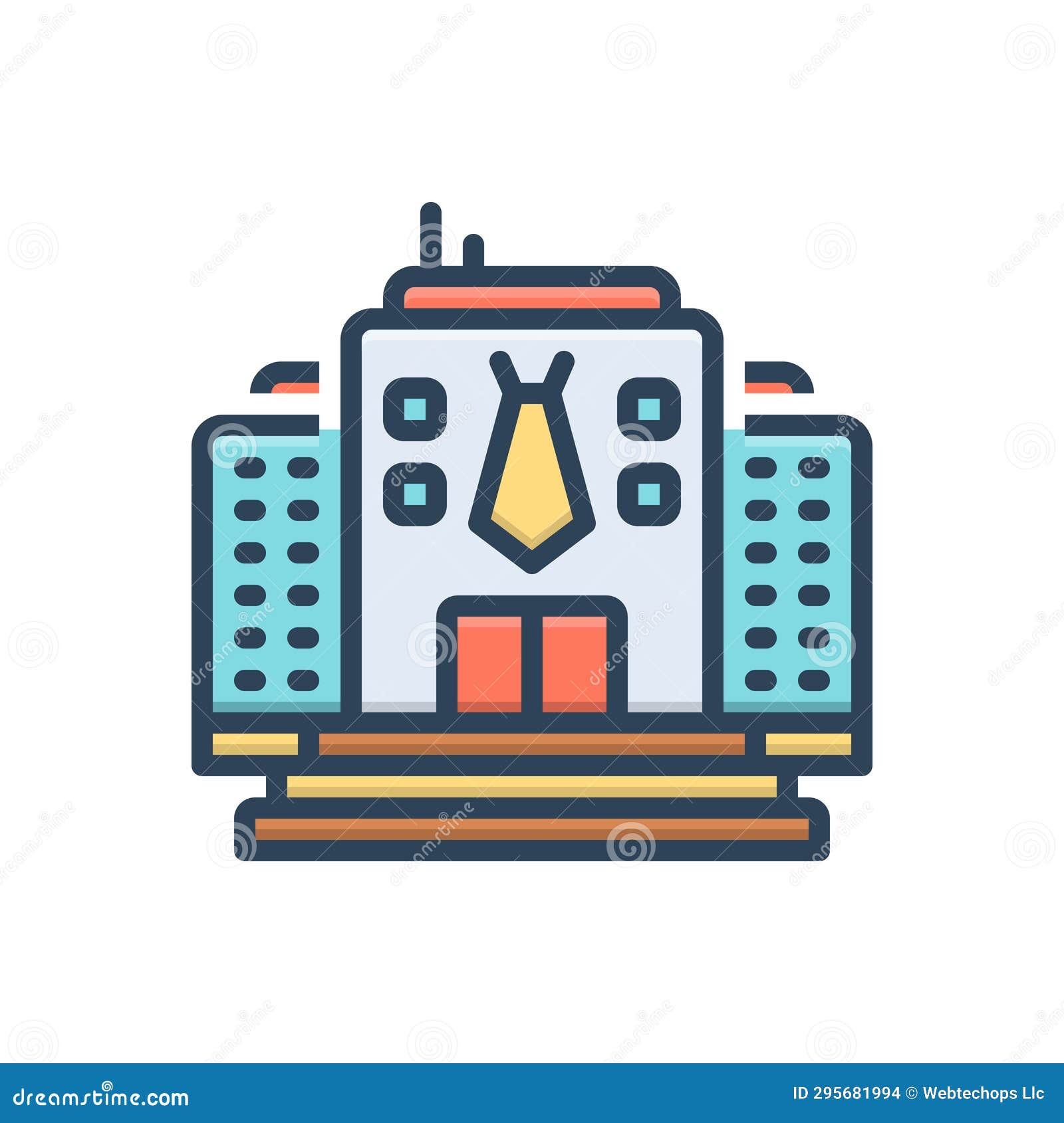 Color Illustration Icon for Corporate, Building and Workplace Stock ...