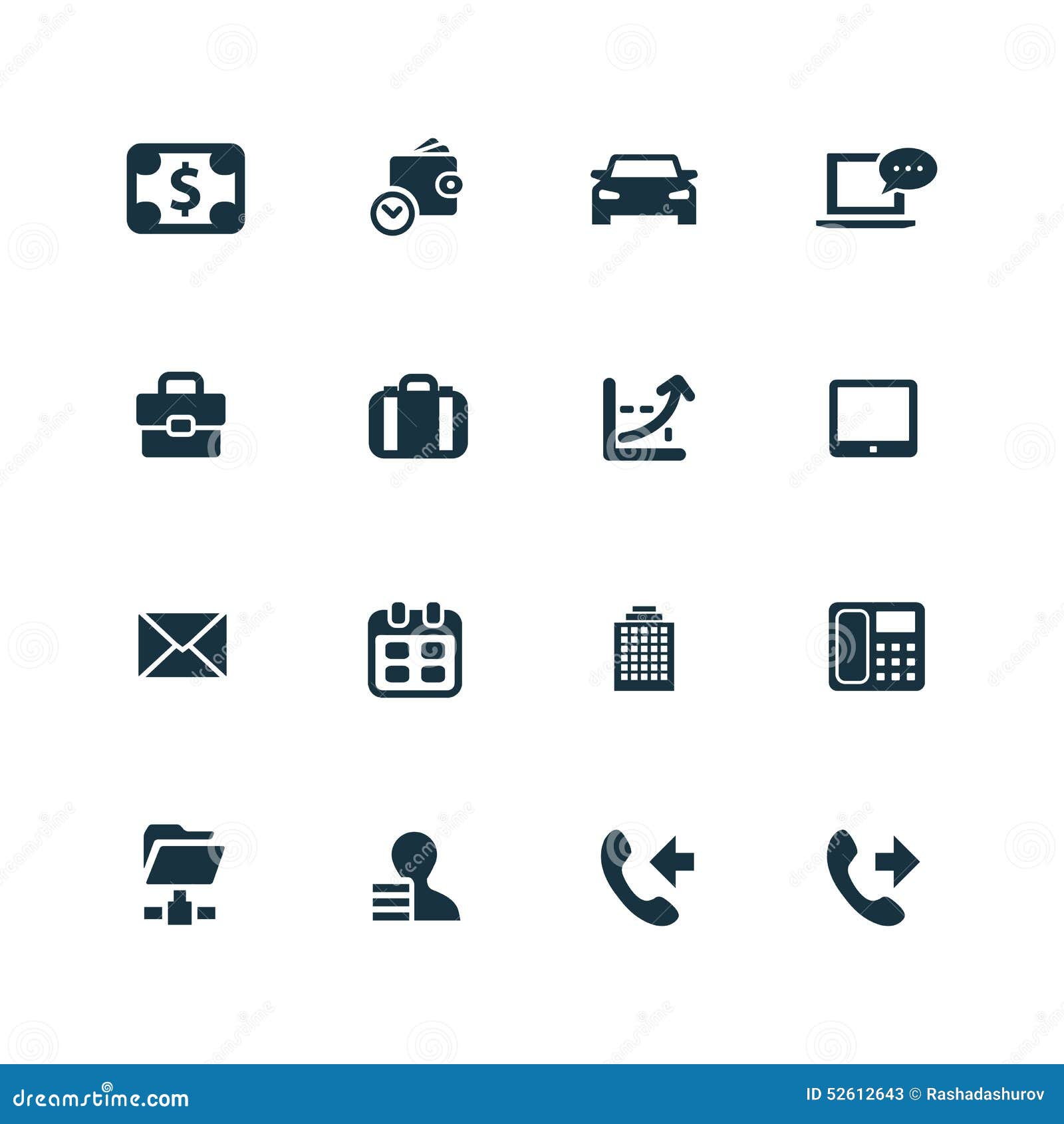 Corporate icons set stock vector. Illustration of modern - 52612643