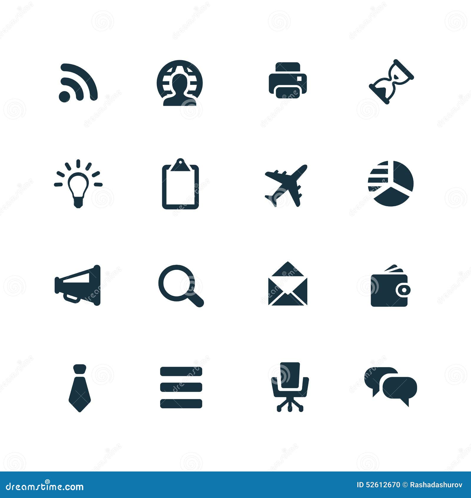 Corporate icons set stock vector. Illustration of handshake - 52612670