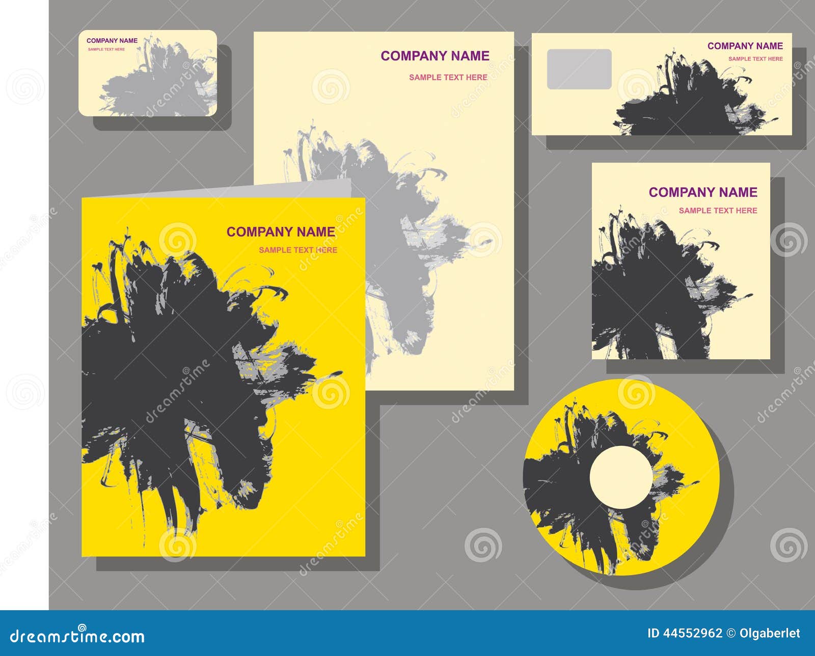 Corporate Identity Calligraphy Ink Stains Stock Vector - Illustration ...