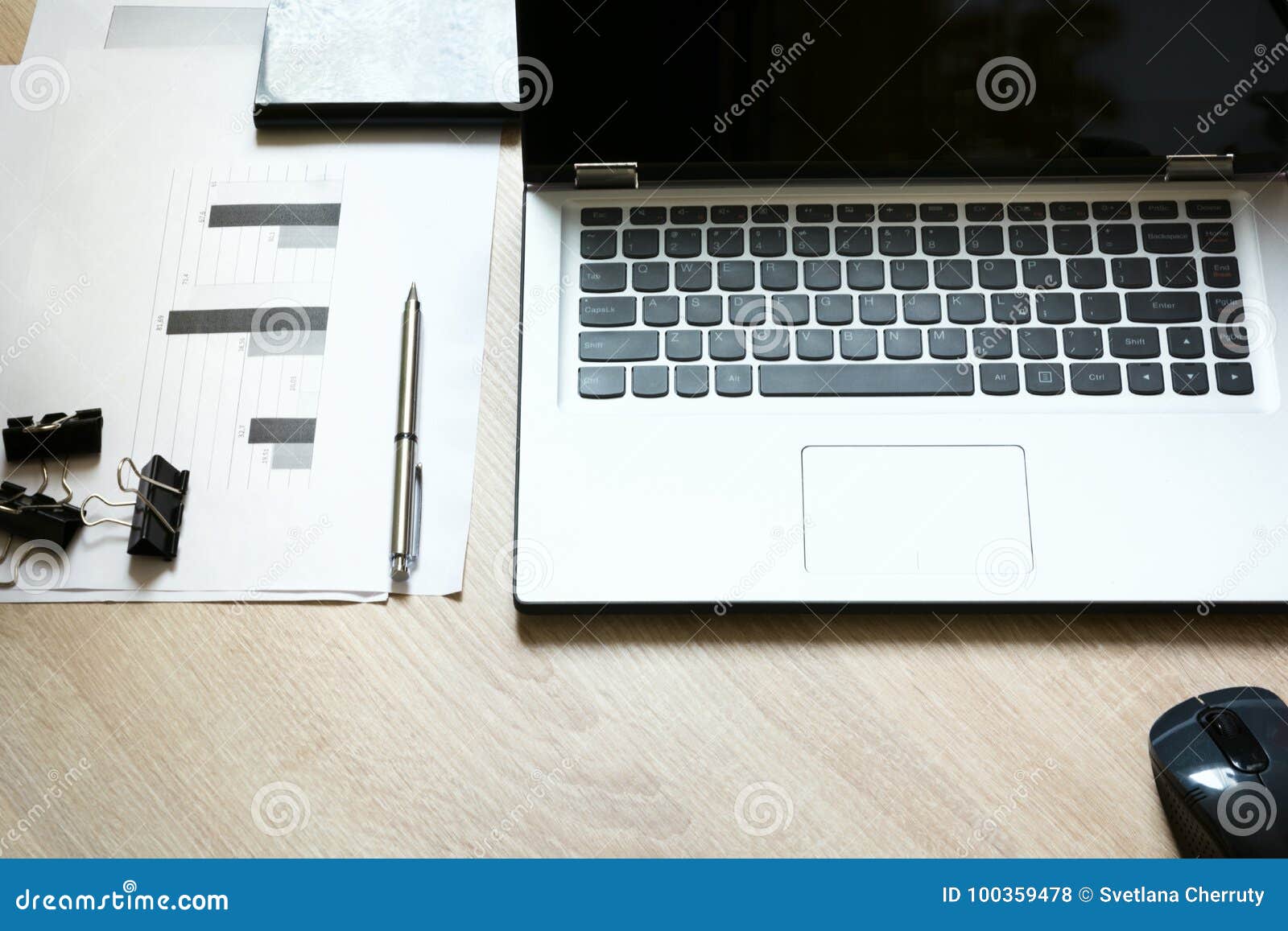 Corporate Identity Mock Up on an Desk with Laptop and Documentation ...