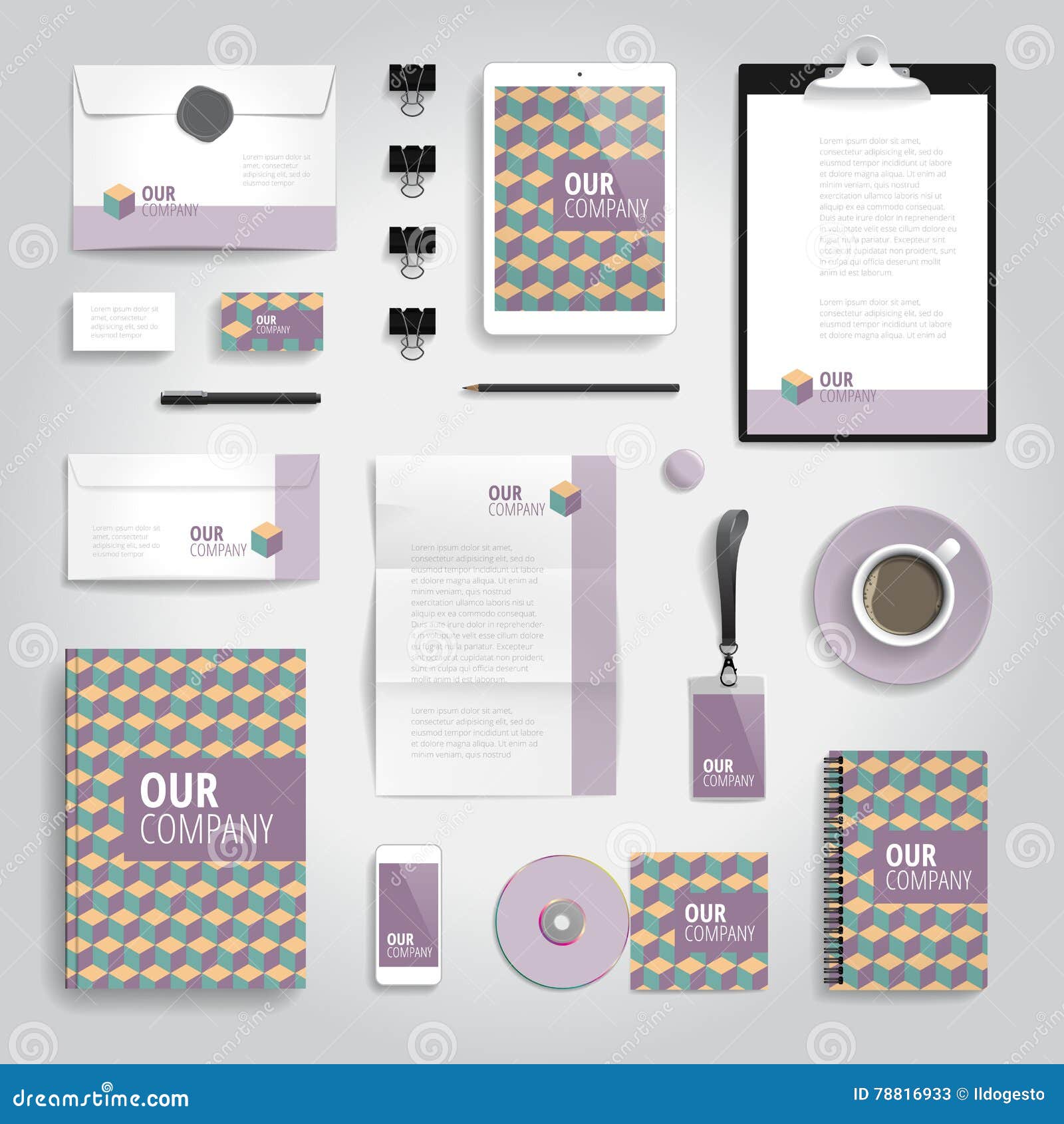 Corporate Identity Print Template Stock Vector - Illustration of ...