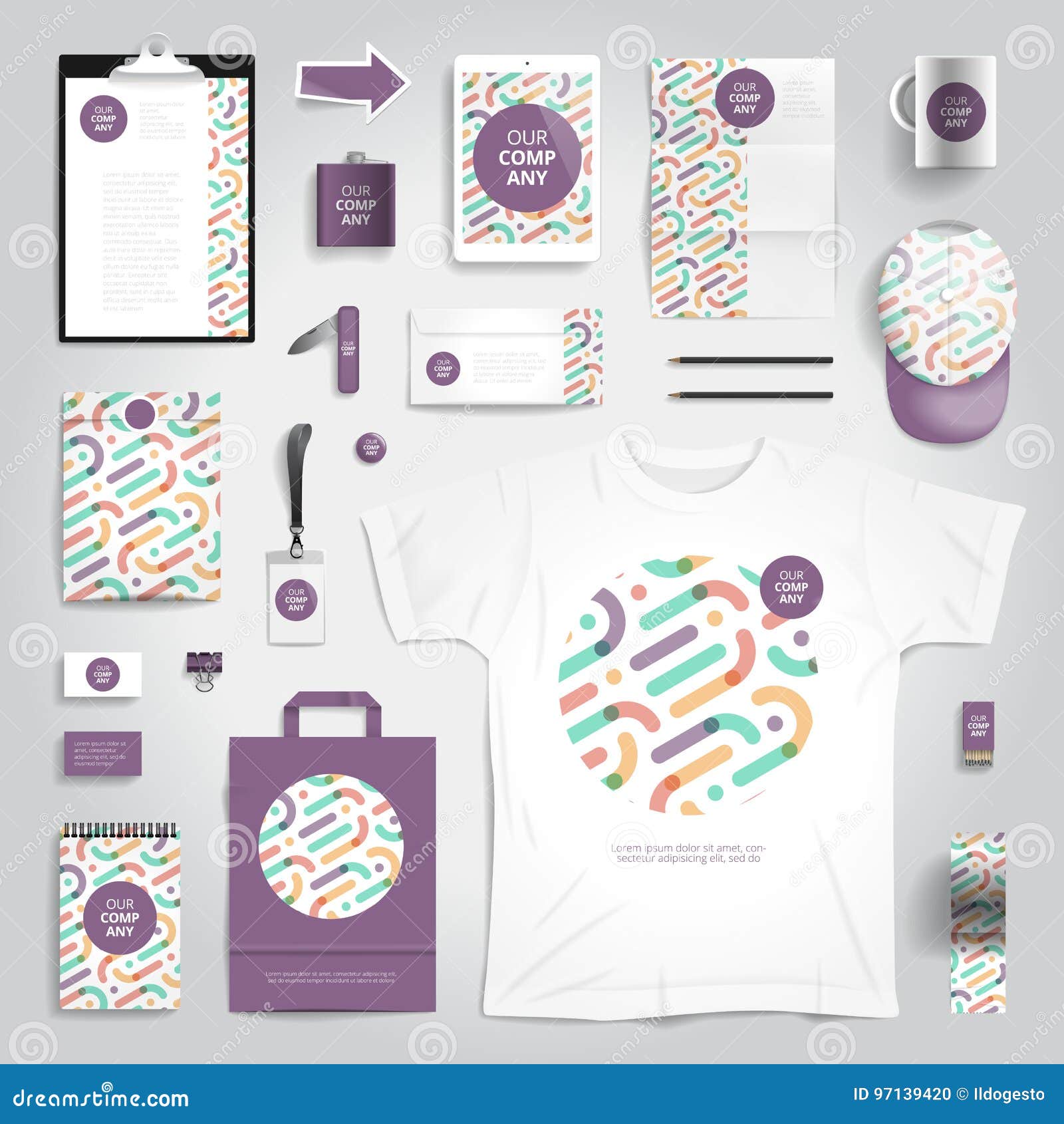 Corporate Identity Print Template Stock Vector - Illustration of ...