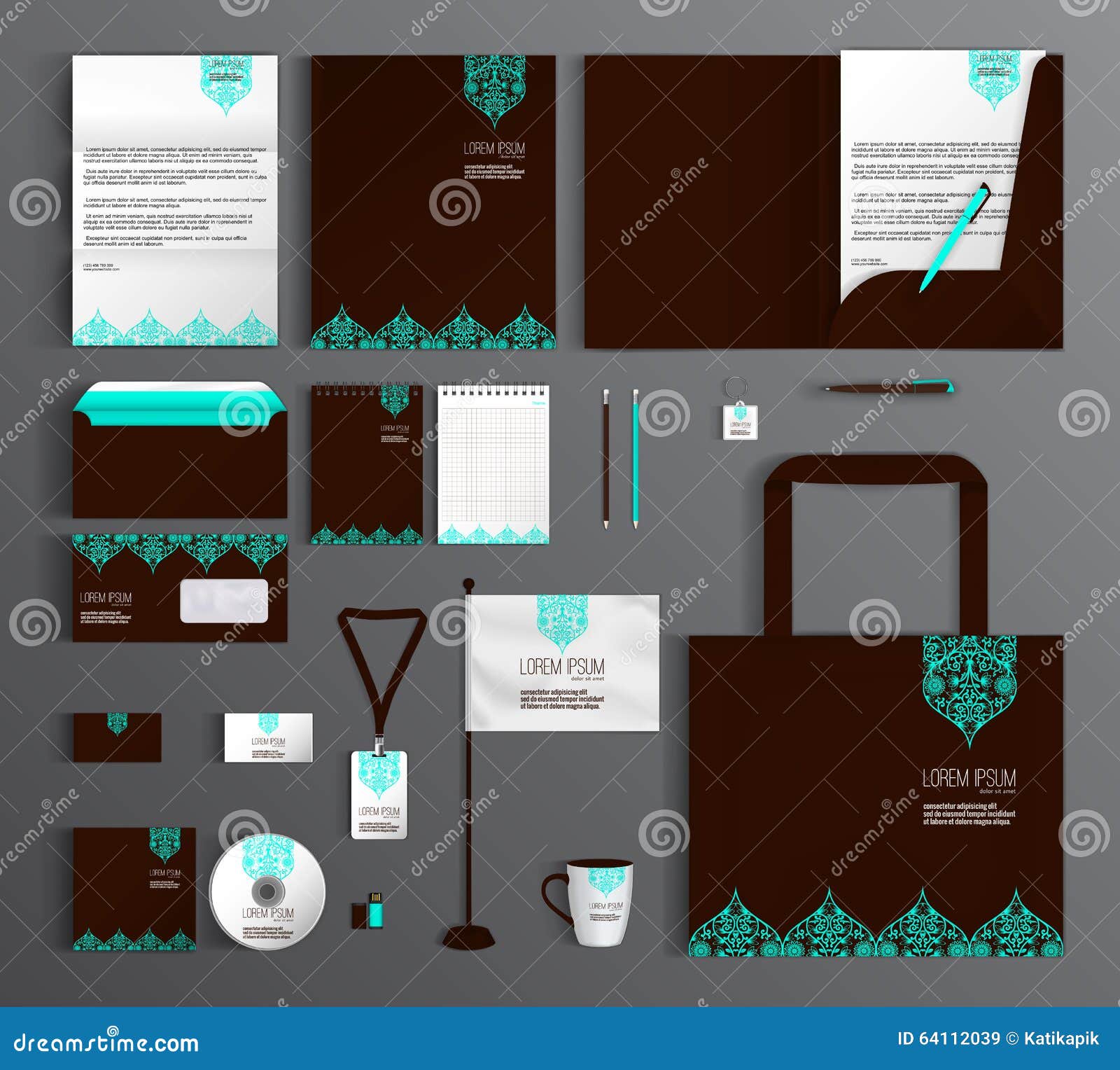 Corporate Identity Set with Abstract Pattern Stock Vector ...