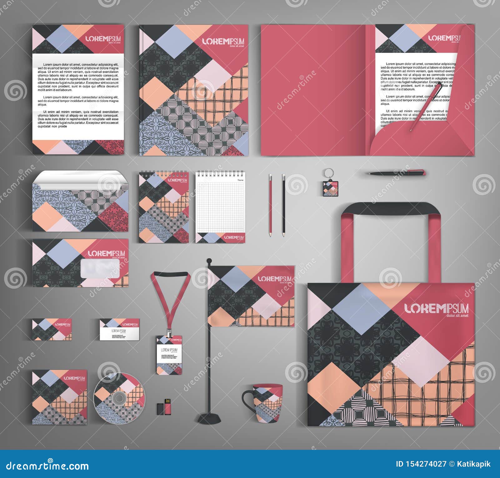 Corporate Identity Set with Abstract Pattern Scrapbooking. Stock Vector ...