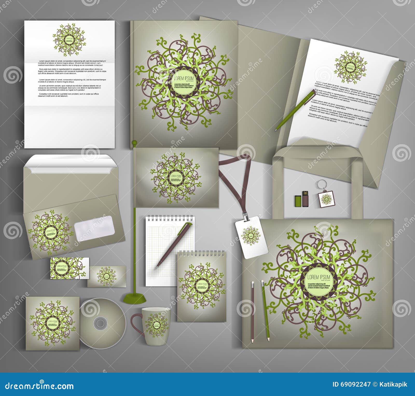 Corporate Identity. Set with Floral Pattern. Stock Vector ...