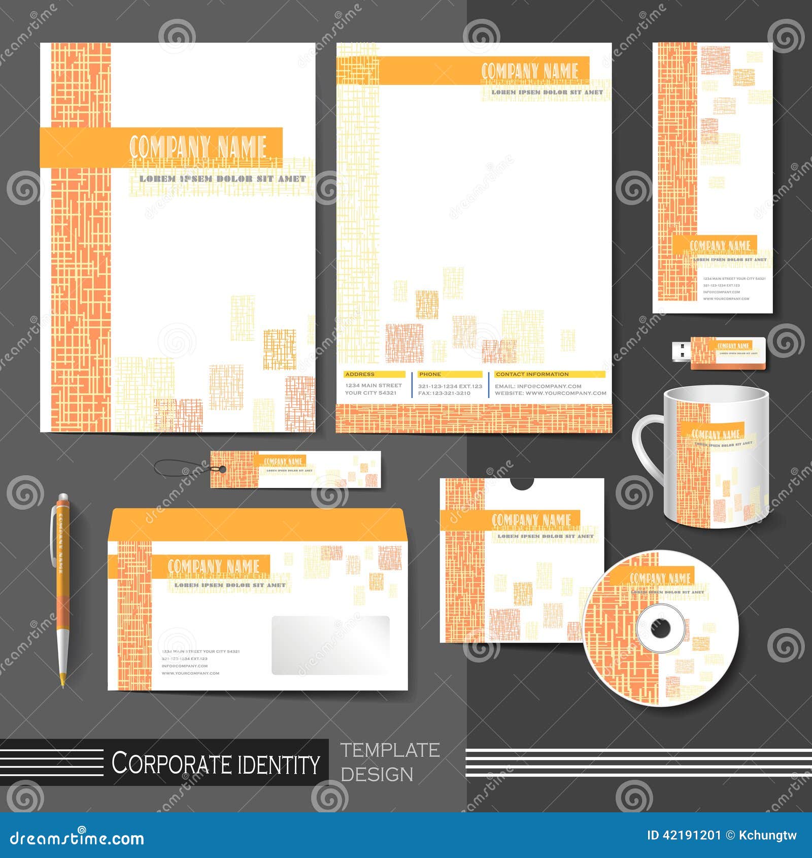 Corporate Orange Background Template Cartoon Vector | CartoonDealer.com ...
