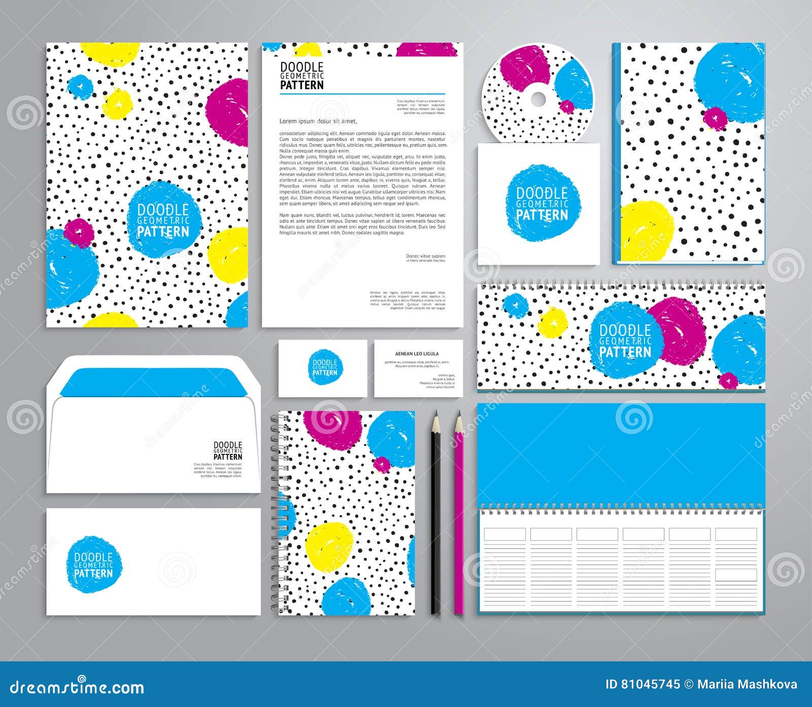 Corporate Identity Templates with Neon Colors. Stock Vector ...