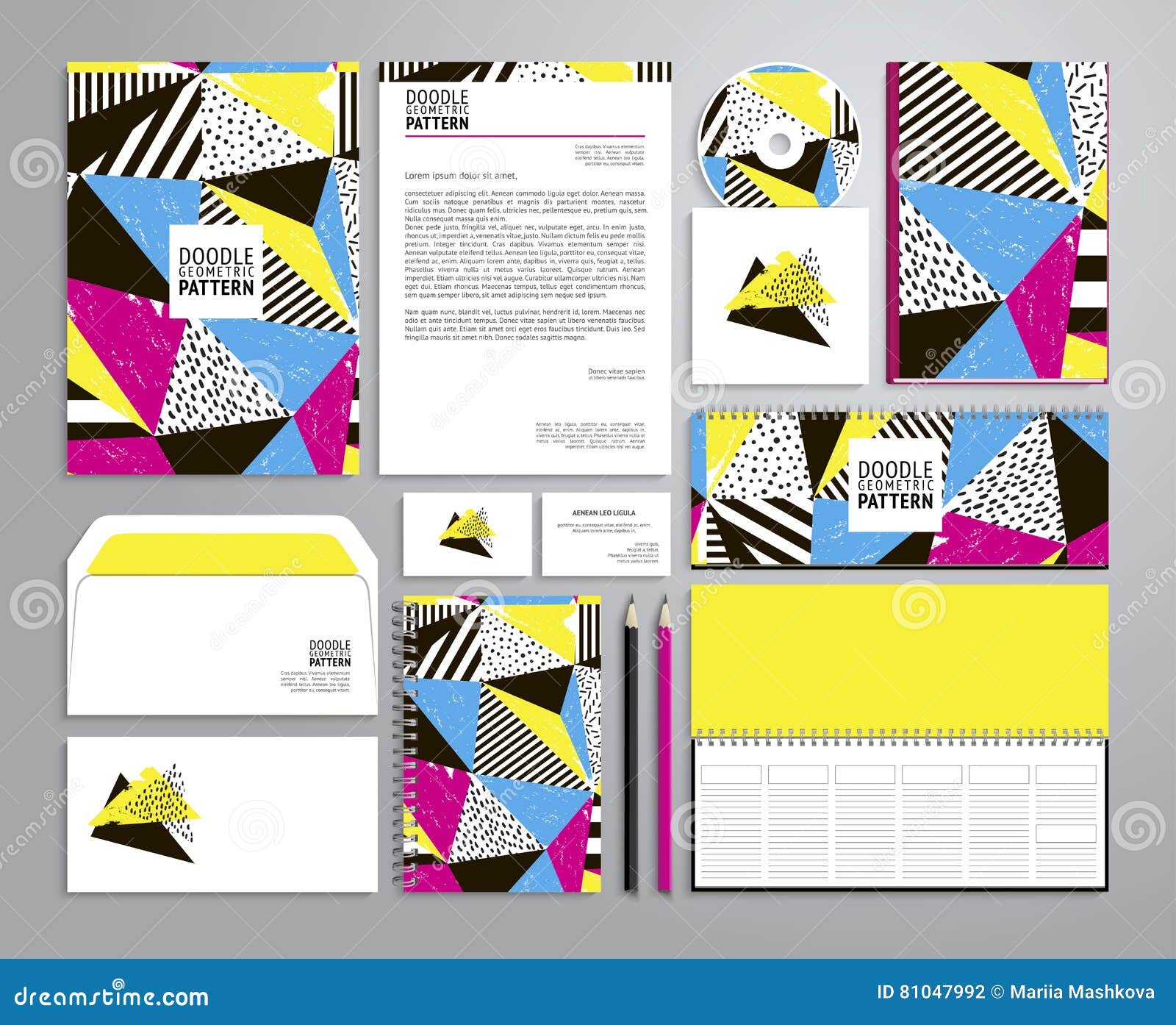 Corporate Identity Templates with Neon Colors. Stock Vector ...