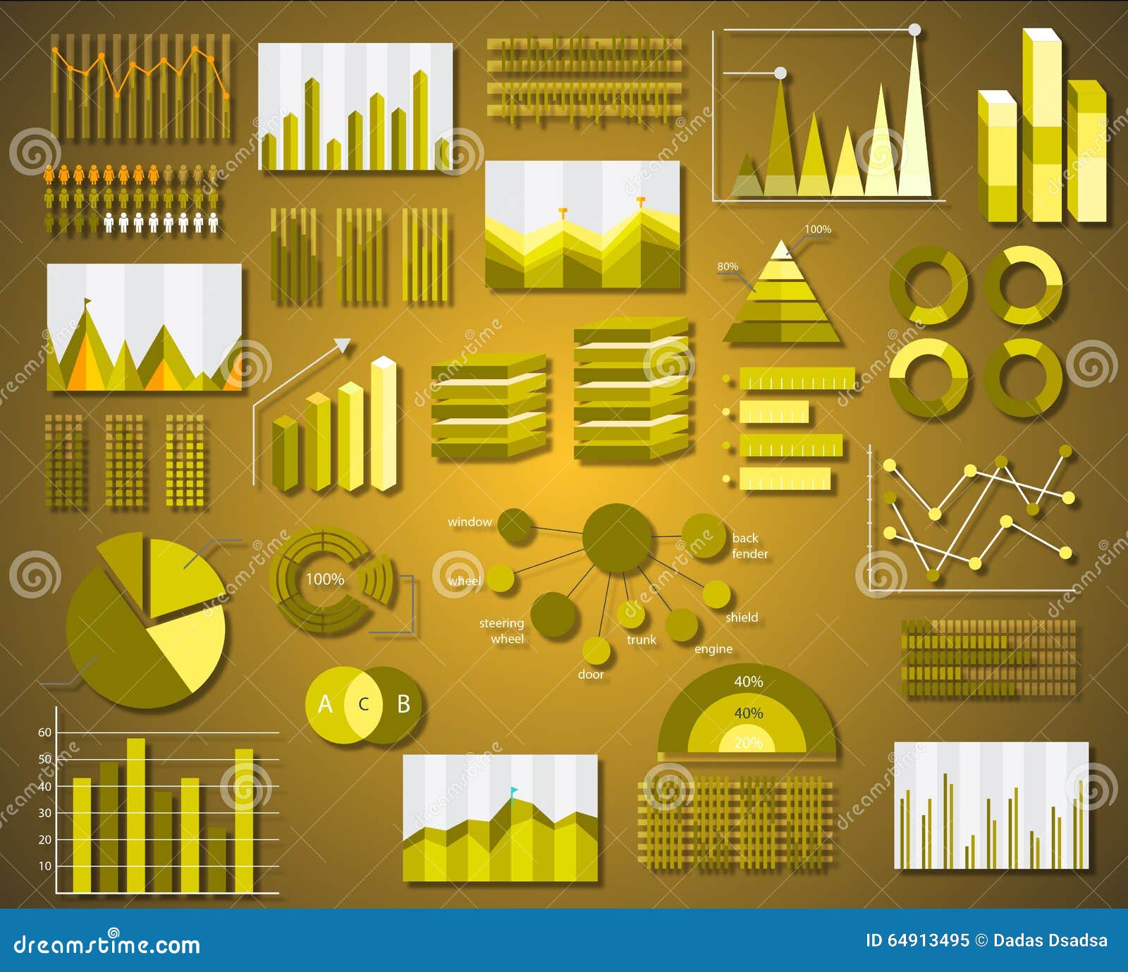 Corporate Info Graphics Vector Elements in Flat Business Stock ...