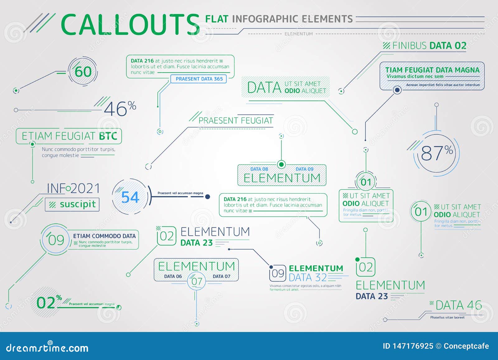 Callouts Flat Infographic Elements Stock Vector - Illustration of ...