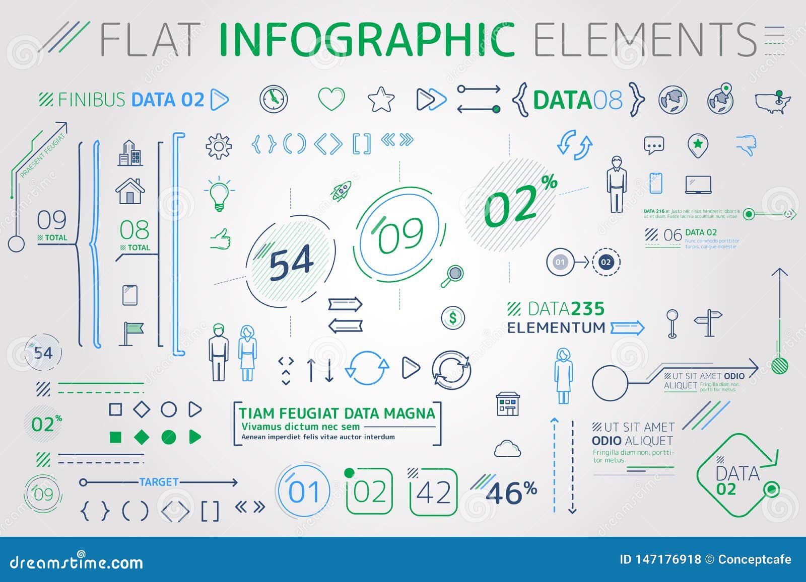 Flat Infographic Elements stock vector. Illustration of line - 147176918